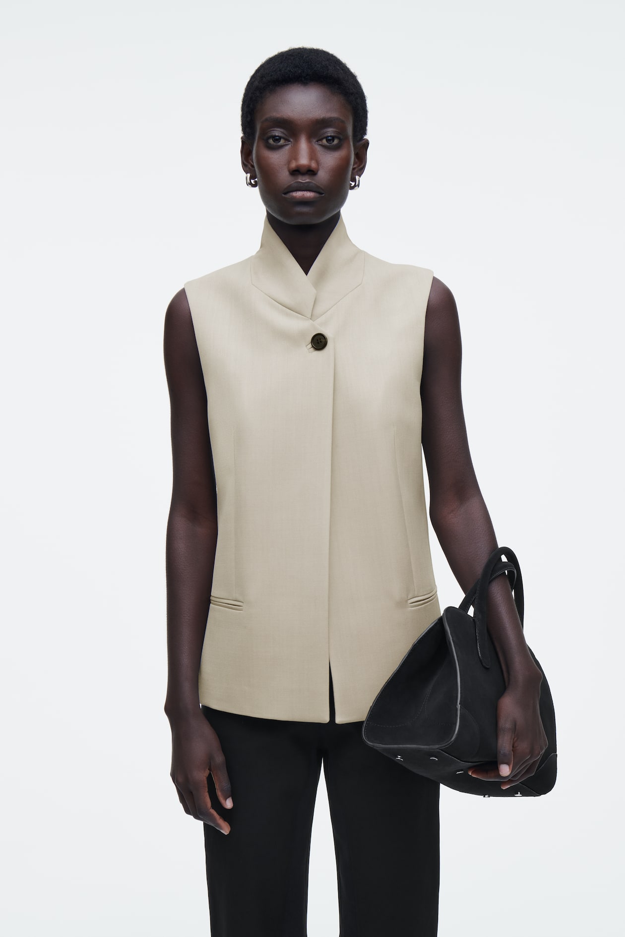 CHALECO LARGO DE LANA - CAPUCHINO - MUJER | H&M ES