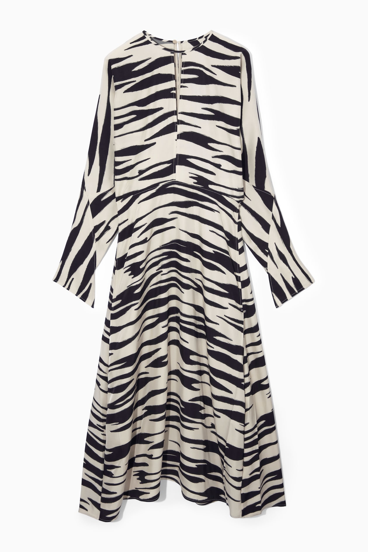 ZEBRA-PRINT CUTOUT MIDI DRESS - OFF WHITE / ZEBRA PRINT - Ladies | H&M GB