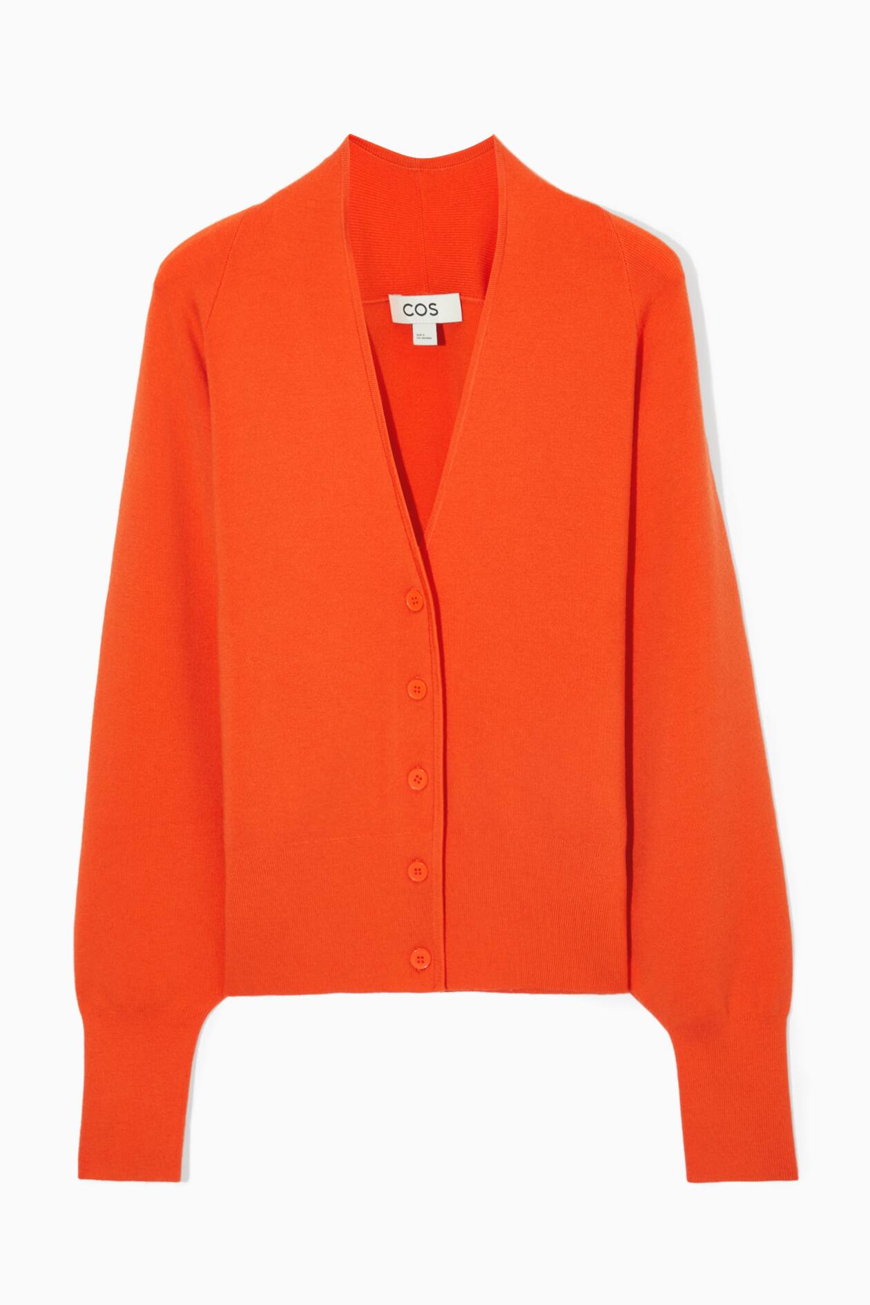 WAISTED V-NECK CARDIGAN - V-neck - Long sleeve - ORANGE - Ladies | H&M GB