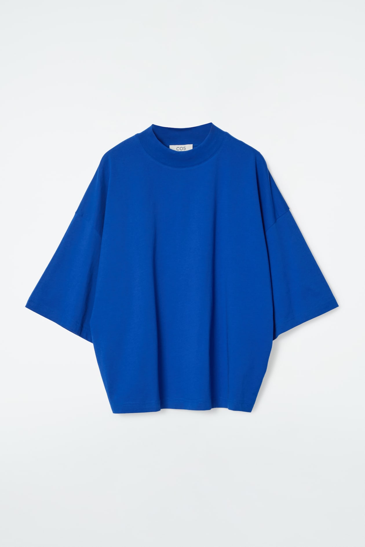 REGULAR BOXY MOCK-NECK T-SHIRT - COBALT BLUE - Ladies | H&M GB