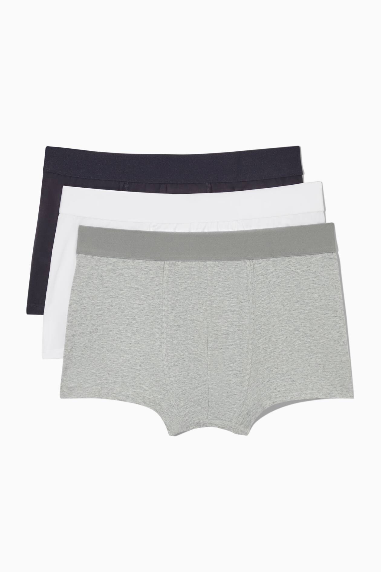 3-PACK JERSEY BOXER BRIEFS - GREY / WHITE / BLACK - Men | H&M GB