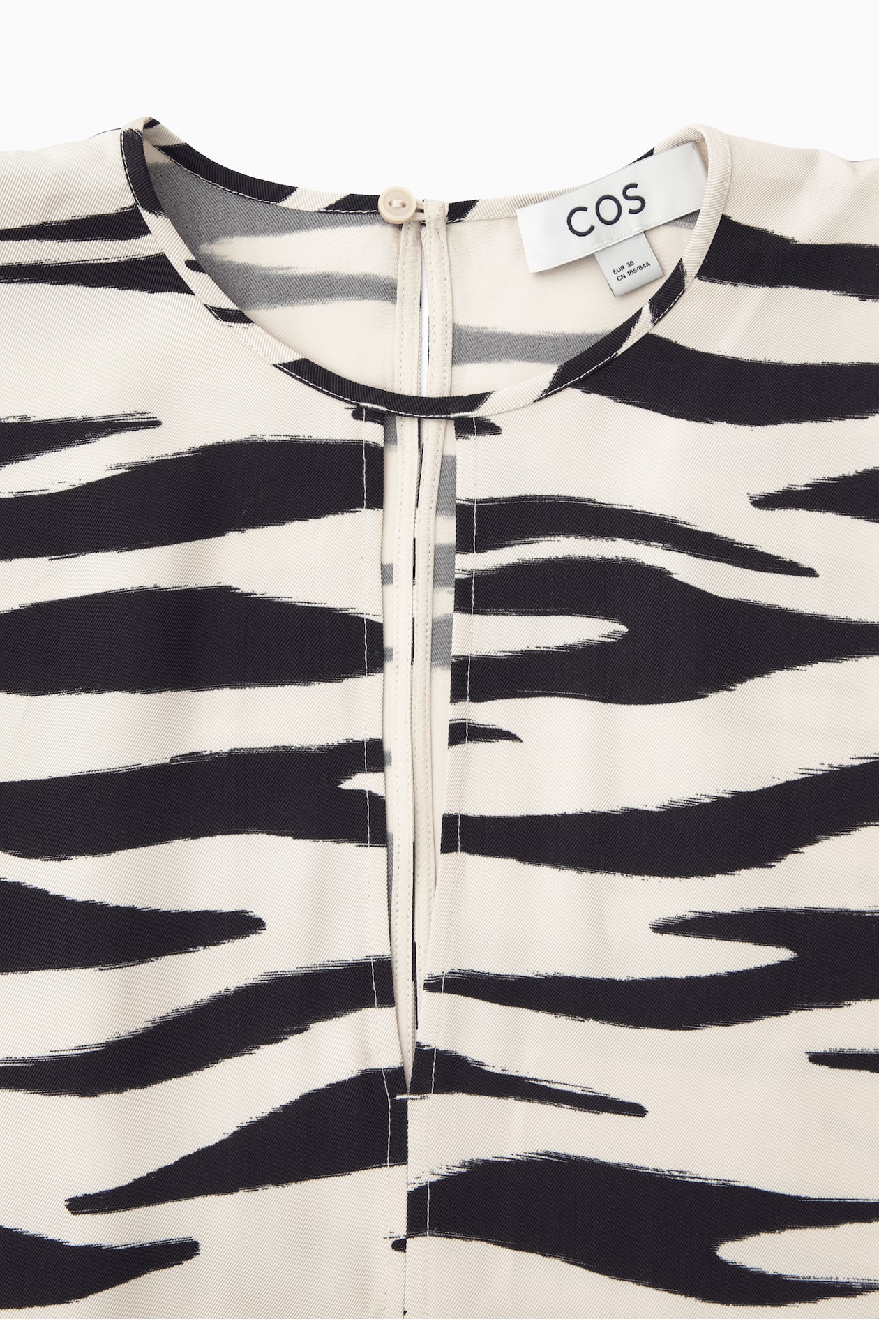 ZEBRA-PRINT CUTOUT MIDI DRESS - OFF WHITE / ZEBRA PRINT - Ladies | H&M GB