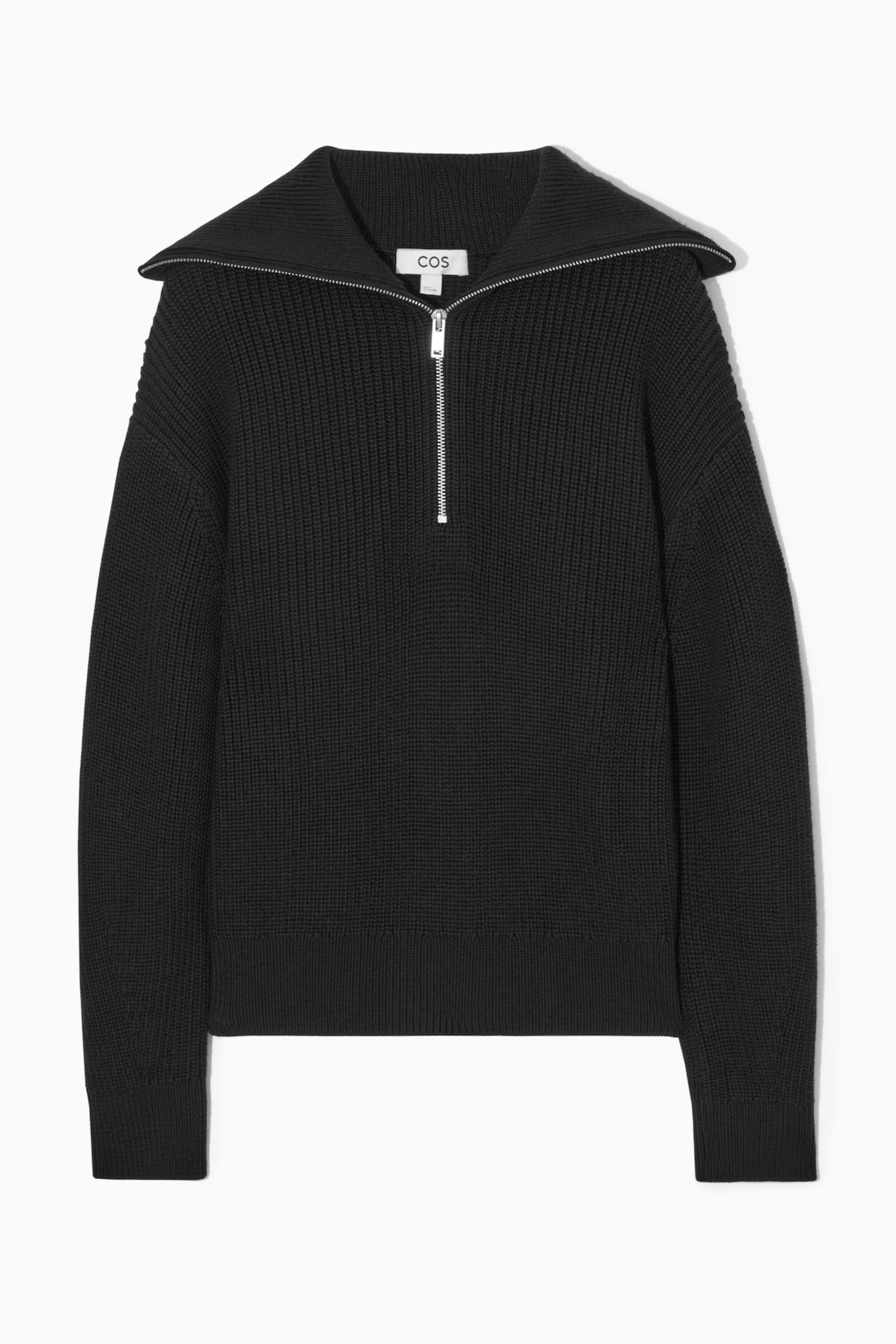 WOOL AND COTTON HALF-ZIP JUMPER - BLACK - Ladies | H&M GB