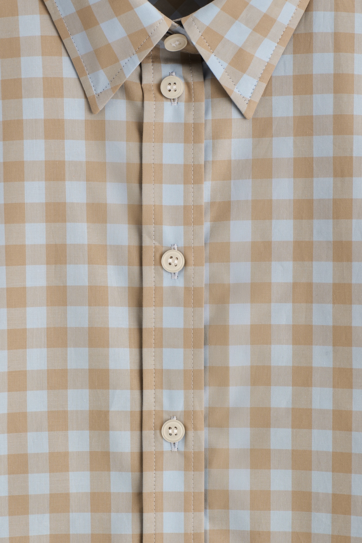 CAMISA DE ALGODÓN CUADROS VICHY - AZUL / BEIGE / VICHY - MUJER | H&M ES