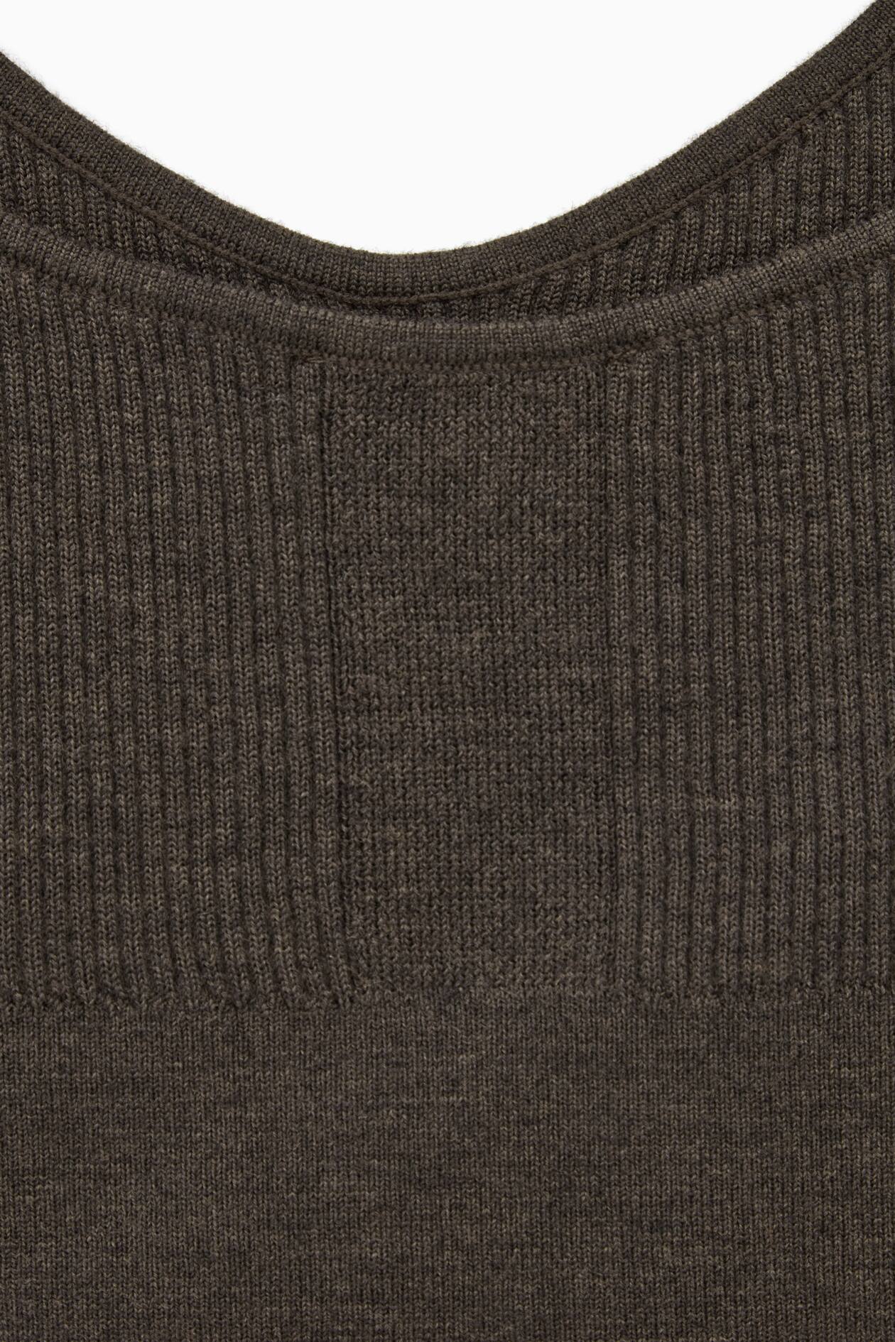 RIBBED WOOL BRALETTE - DARK BROWN - Ladies | H&M GB