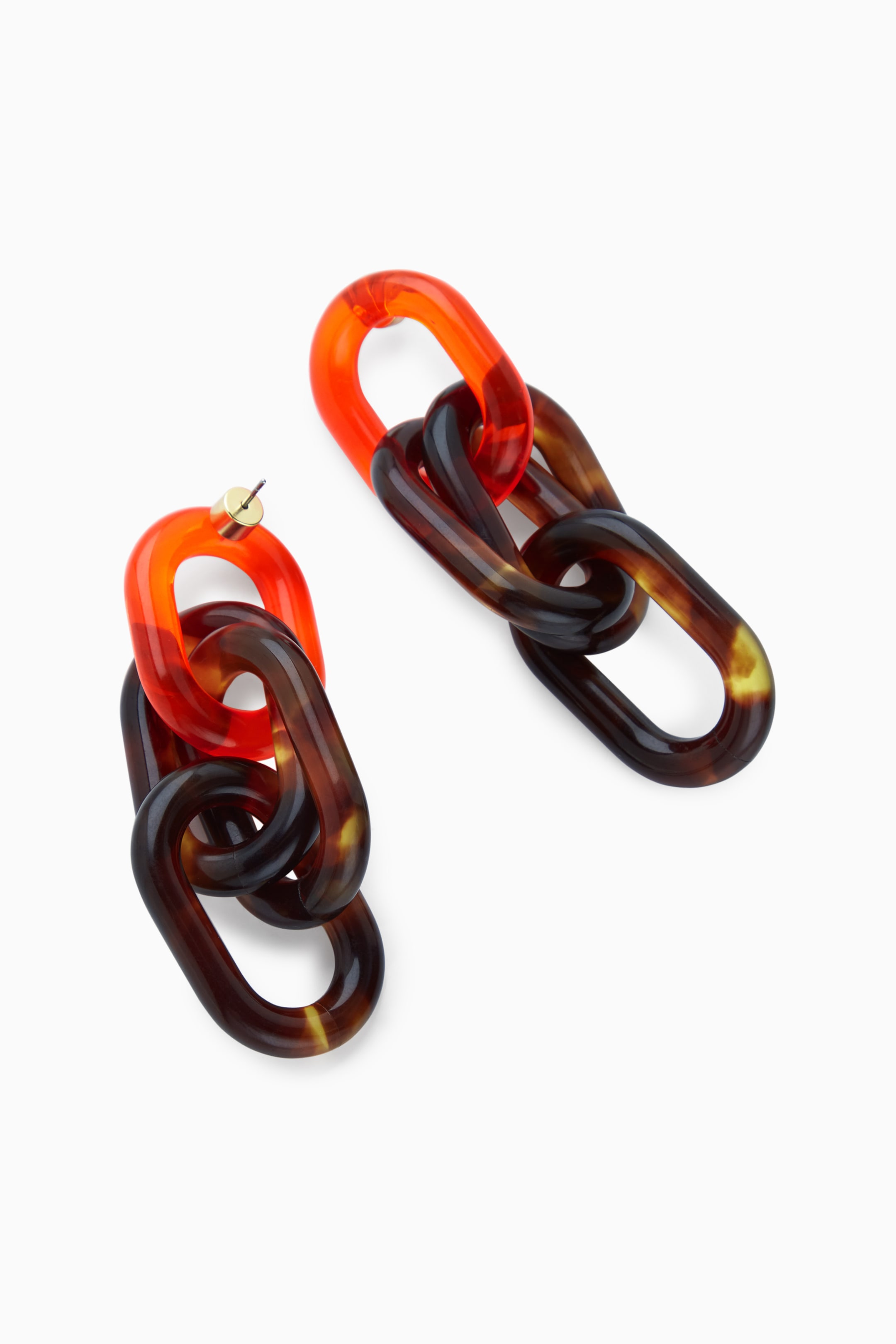 OVERSIZED LINK DROP EARRINGS - TORTOISESHELL / ORANGE - Ladies | H&M GB
