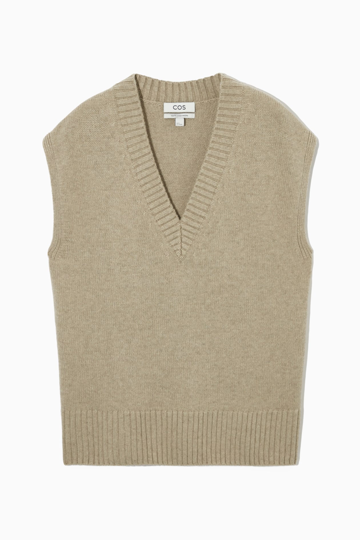 PULLUNDER AUS REINEM KASCHMIR - V-Ausschnitt - Ärmellos - BEIGE - Ladies | H&M DE
