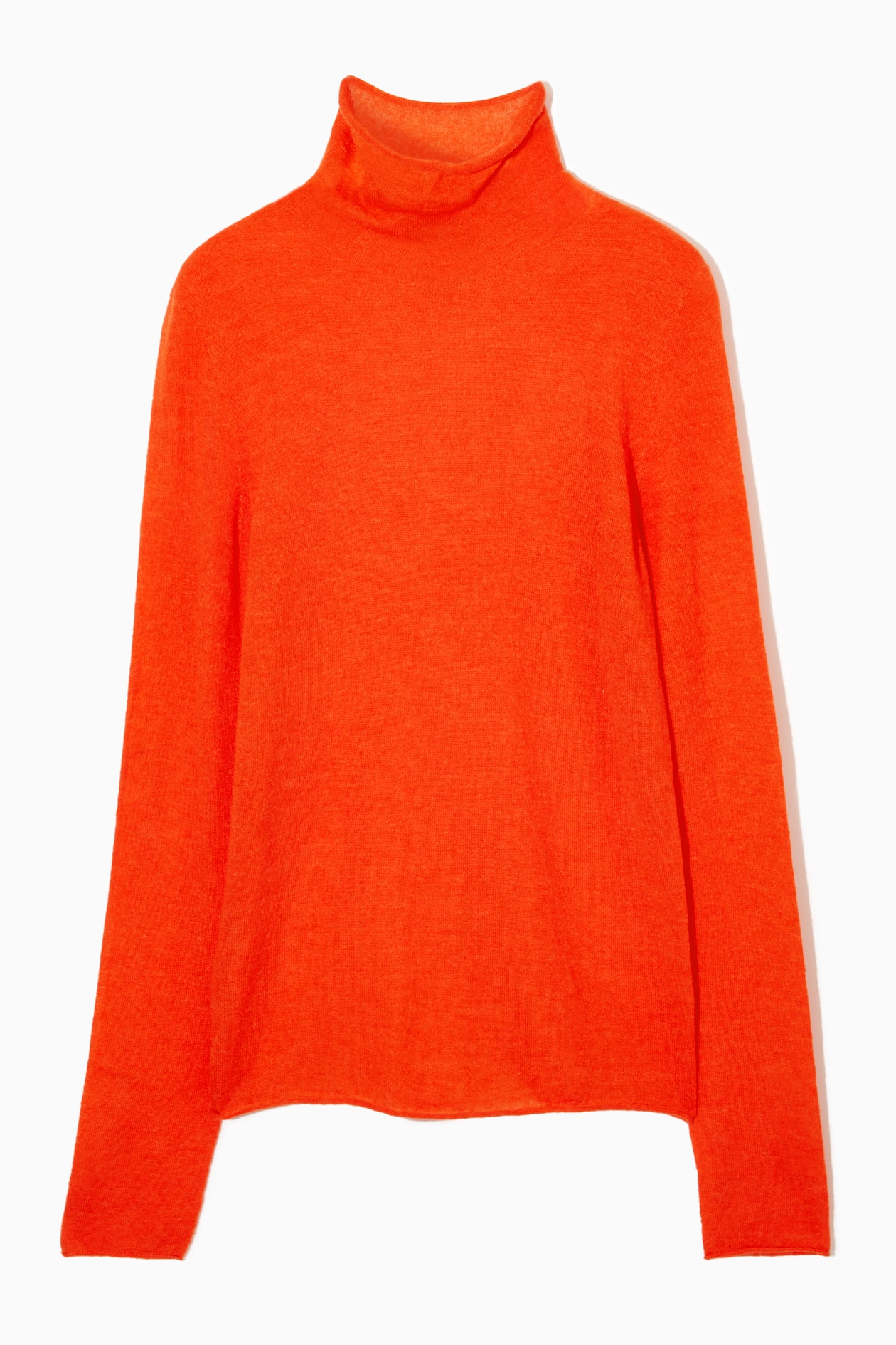 SEAMLESS KNITTED HIGH-NECK TOP - BRIGHT ORANGE - Ladies | H&M GB