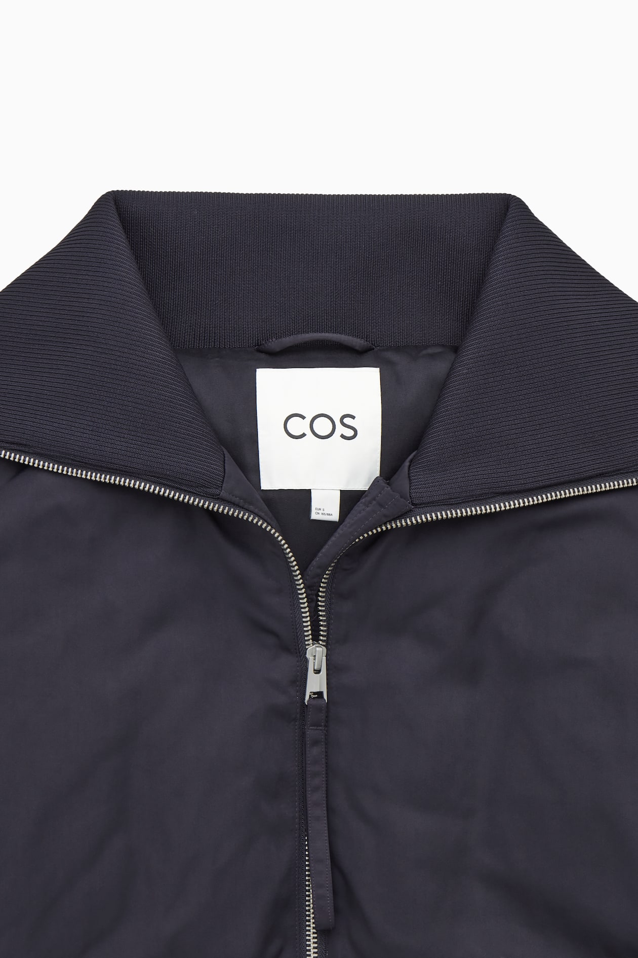 RIBBED-COLLAR PUFFER JACKET - NAVY - Ladies | H&M GB