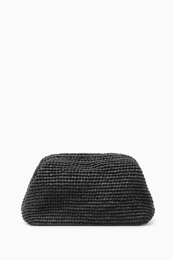 - FRAMED CLUTCH - RAFFIA - BLACK - Ladies | H&M GB