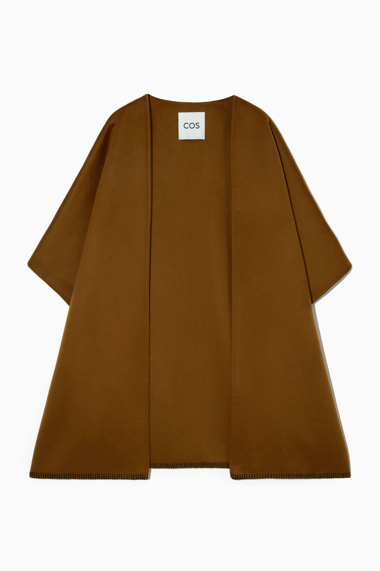 CAPE AUS WOLLMIX MIT KONTRASTNÄHTEN - BRAUN - Ladies | H&M AT