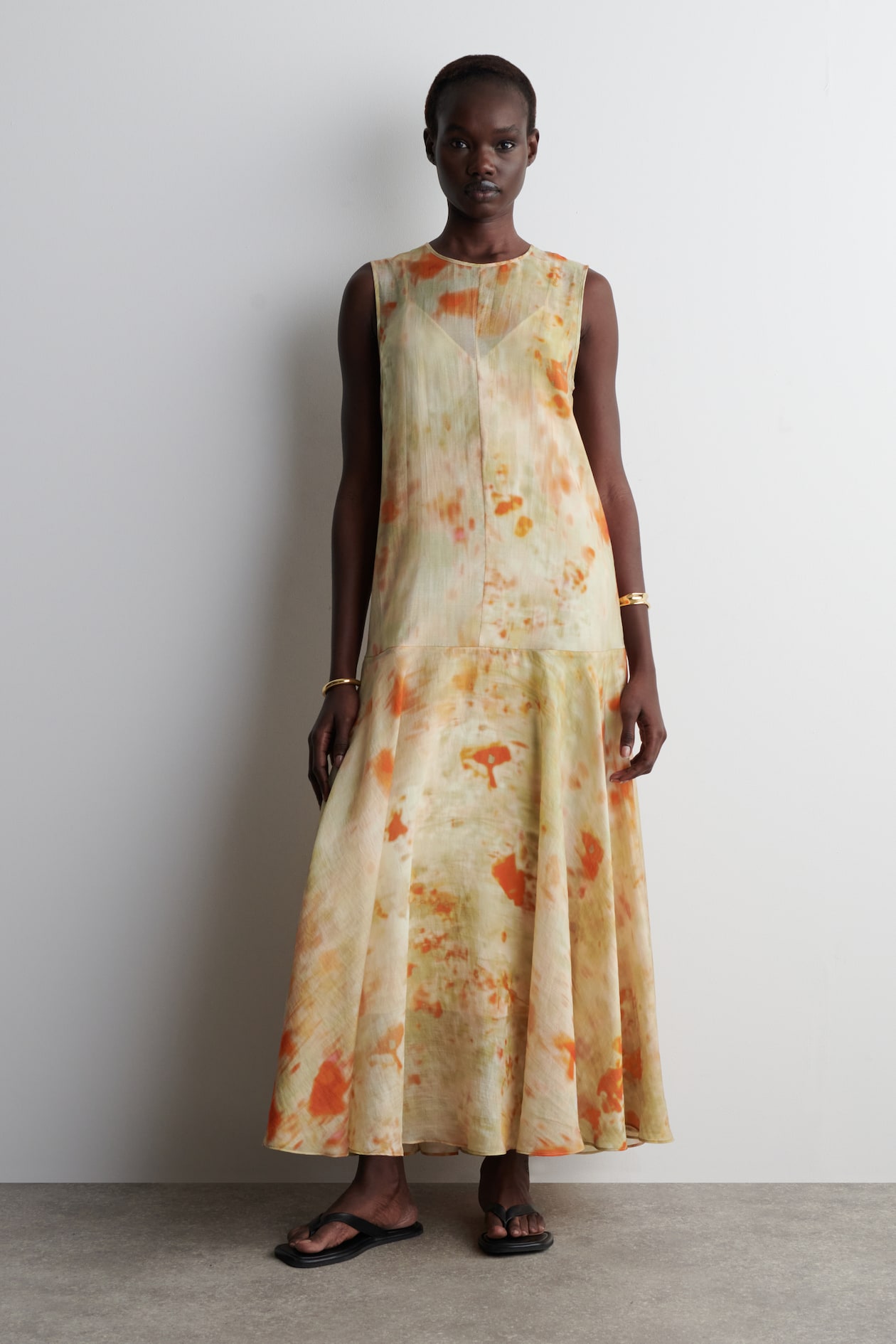 ROBE LONGUE DIAPHANE À IMPRIMÉ FLORAL - MULTICOLORE / IMPRIMÉ FLORAL ...