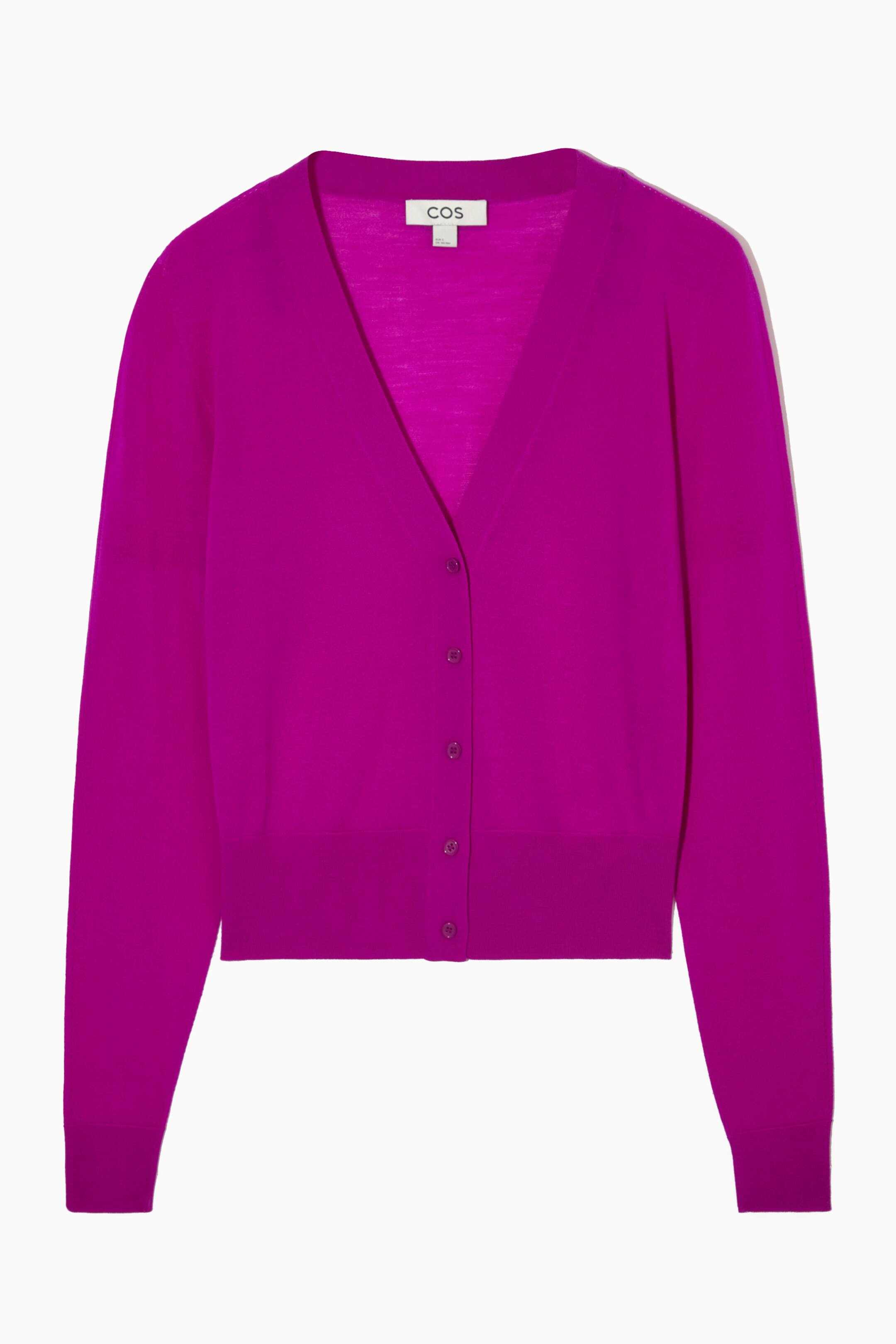 V-NECK MERINO WOOL CARDIGAN - FUCHSIA - Ladies | H&M GB