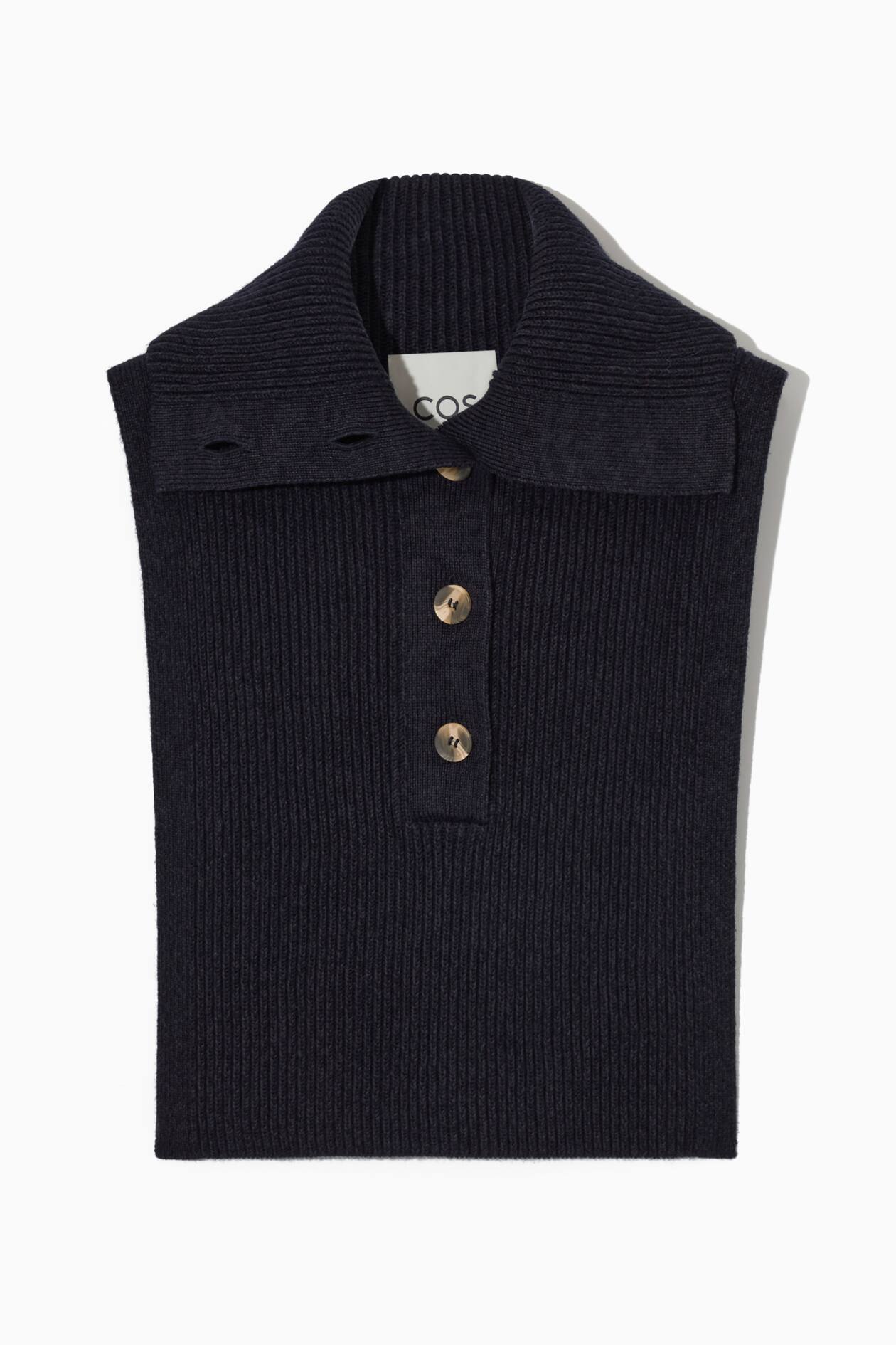 WOOL-BLEND BUTTON-DOWN BIB - NAVY - DAME | H&M DK