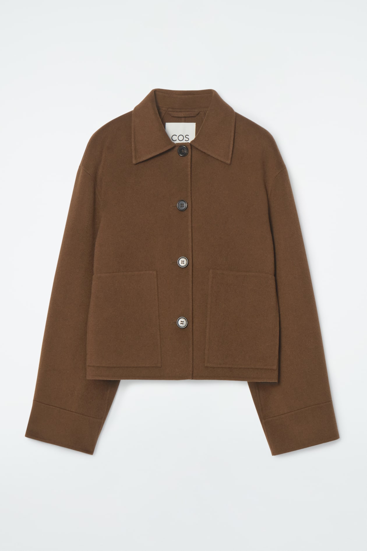 BOXY DOUBLE-FACED WOOL JACKET - BROWN - Ladies | H&M GB