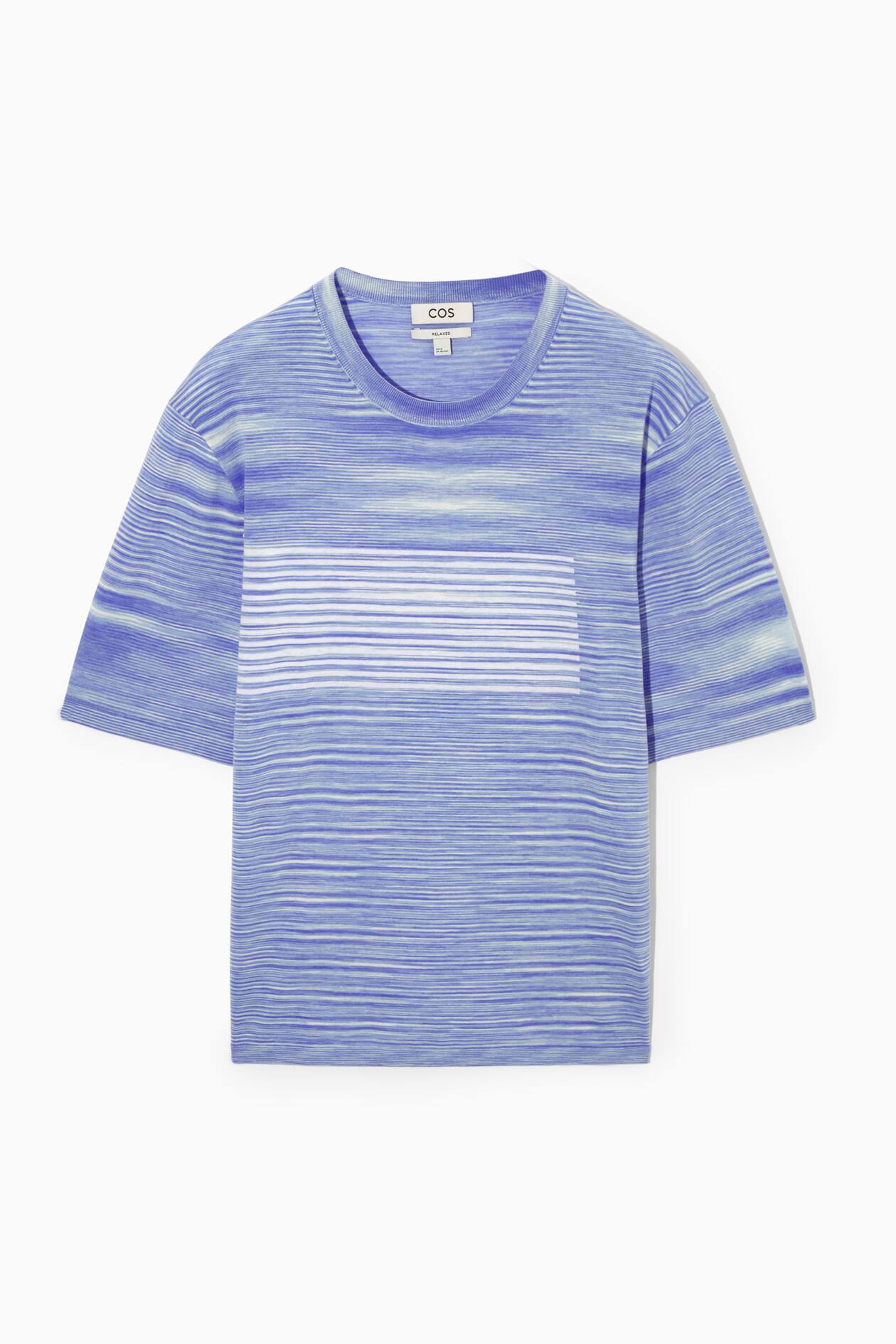 SPACE-DYED KNITTED T-SHIRT - Ronde hals - Korte mouwen - LIGHT BLUE ...