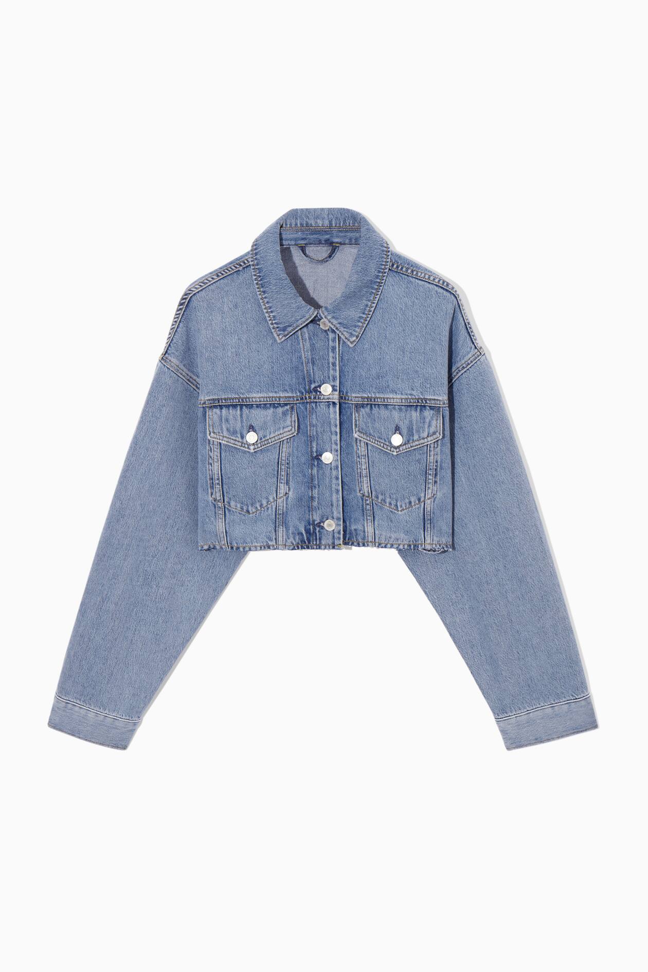 OVERSIZED CROPPED DENIM OVERSHIRT - LIGHT BLUE - Ladies | H&M GB