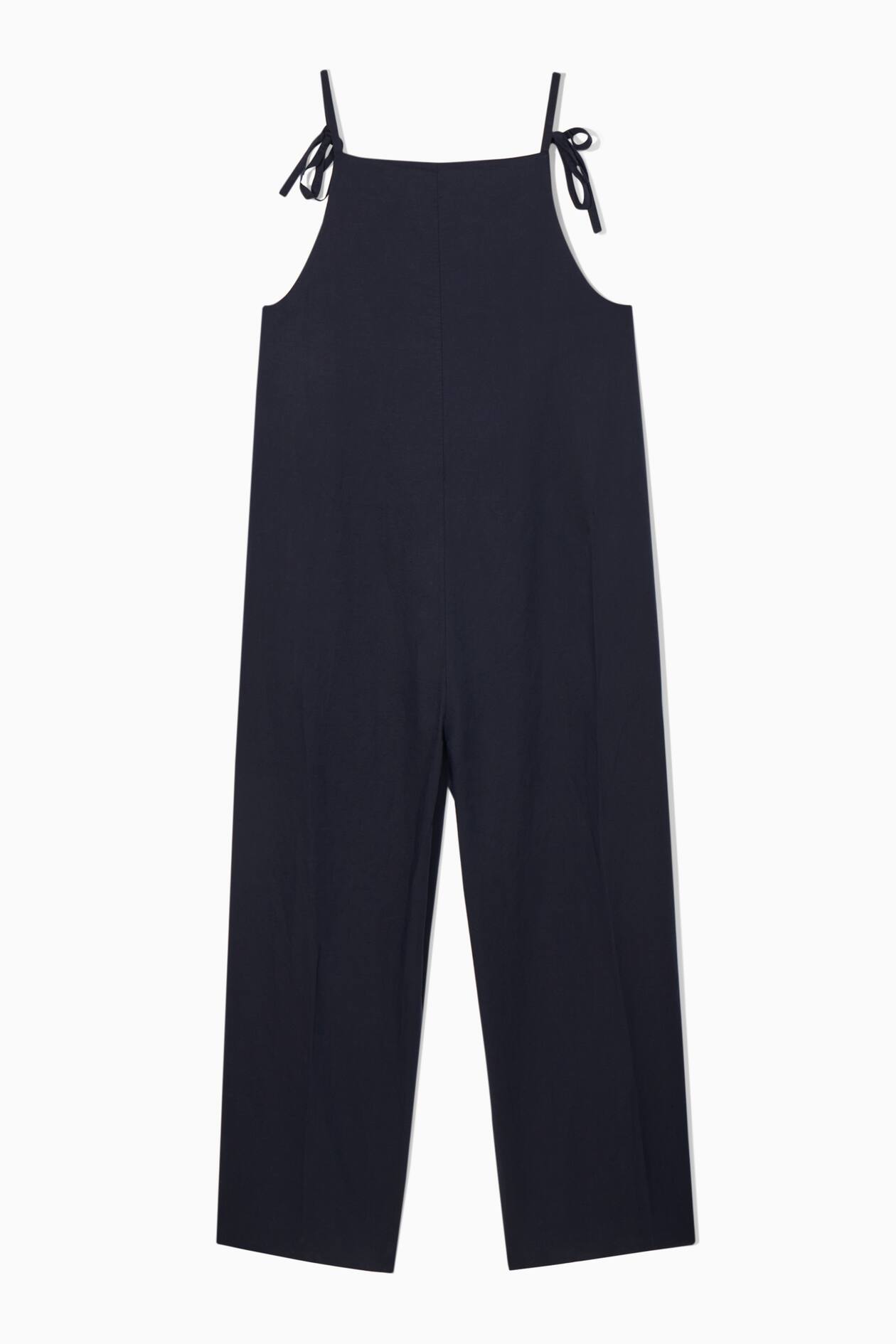 JUMPSUIT AUS LEINEN MIT BINDEDETAILS - NAVYBLAU - Ladies | H&M AT