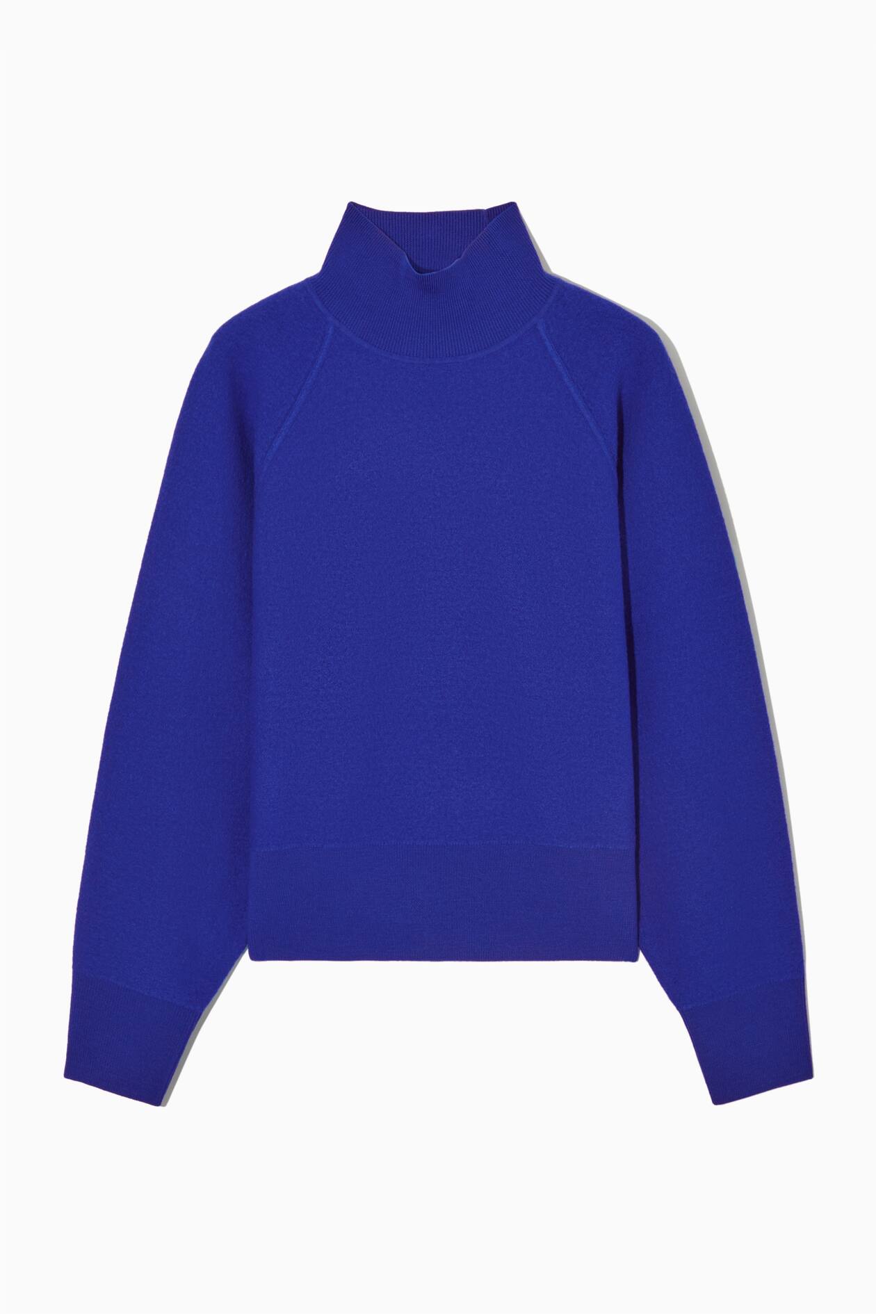 MERINO WOOL FUNNEL-NECK JUMPER - BRIGHT BLUE - Ladies | H&M GB