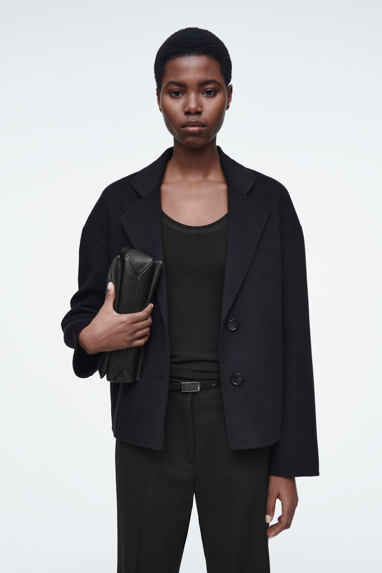 TAILORED DOUBLE-FACED WOOL JACKET - NAVY - Ladies | H&M GB