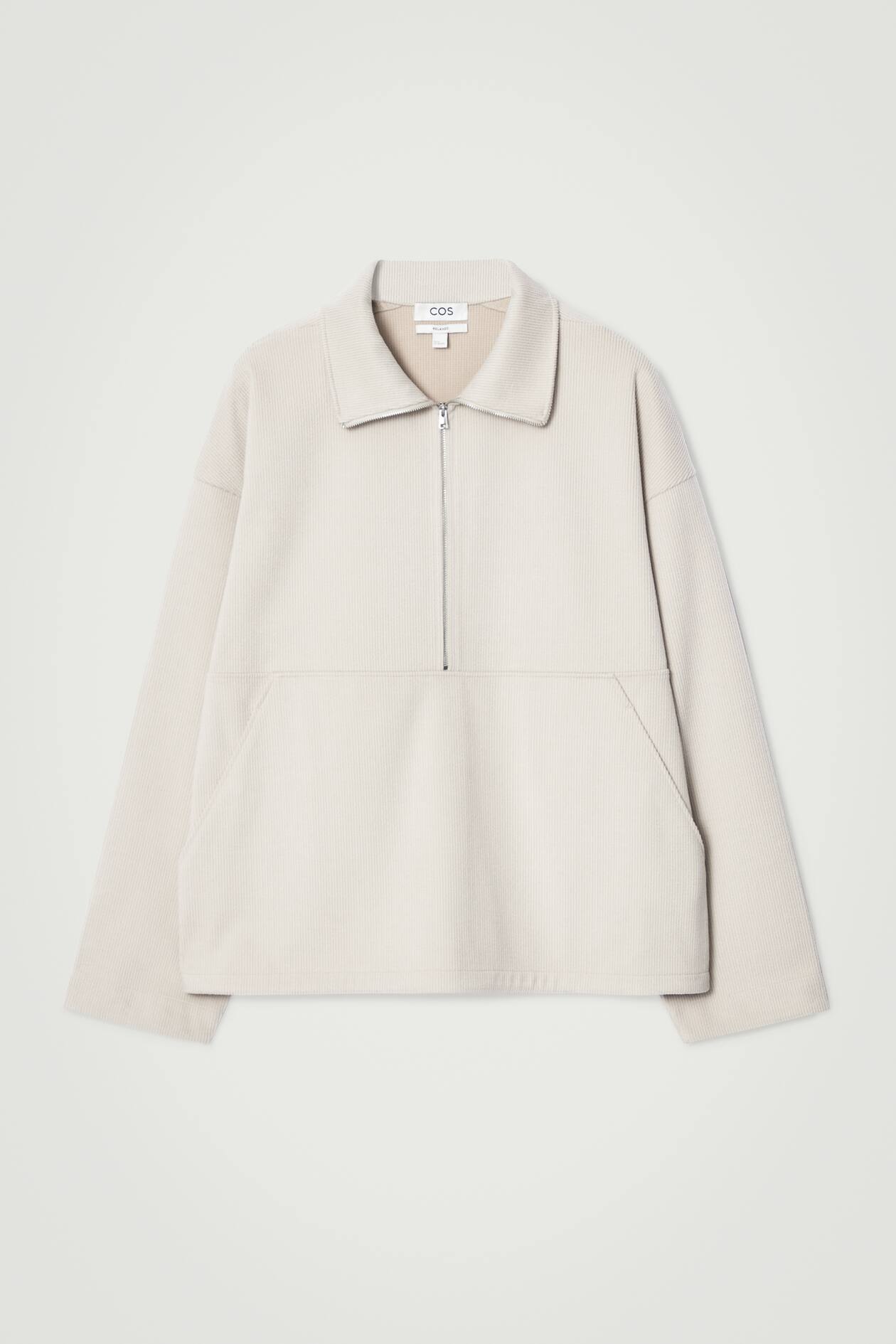 SWEATSHIRT AUS JERSEY MIT KURZEM REISSVERSCHLUSS - HELLES GRAUBRAUN ...