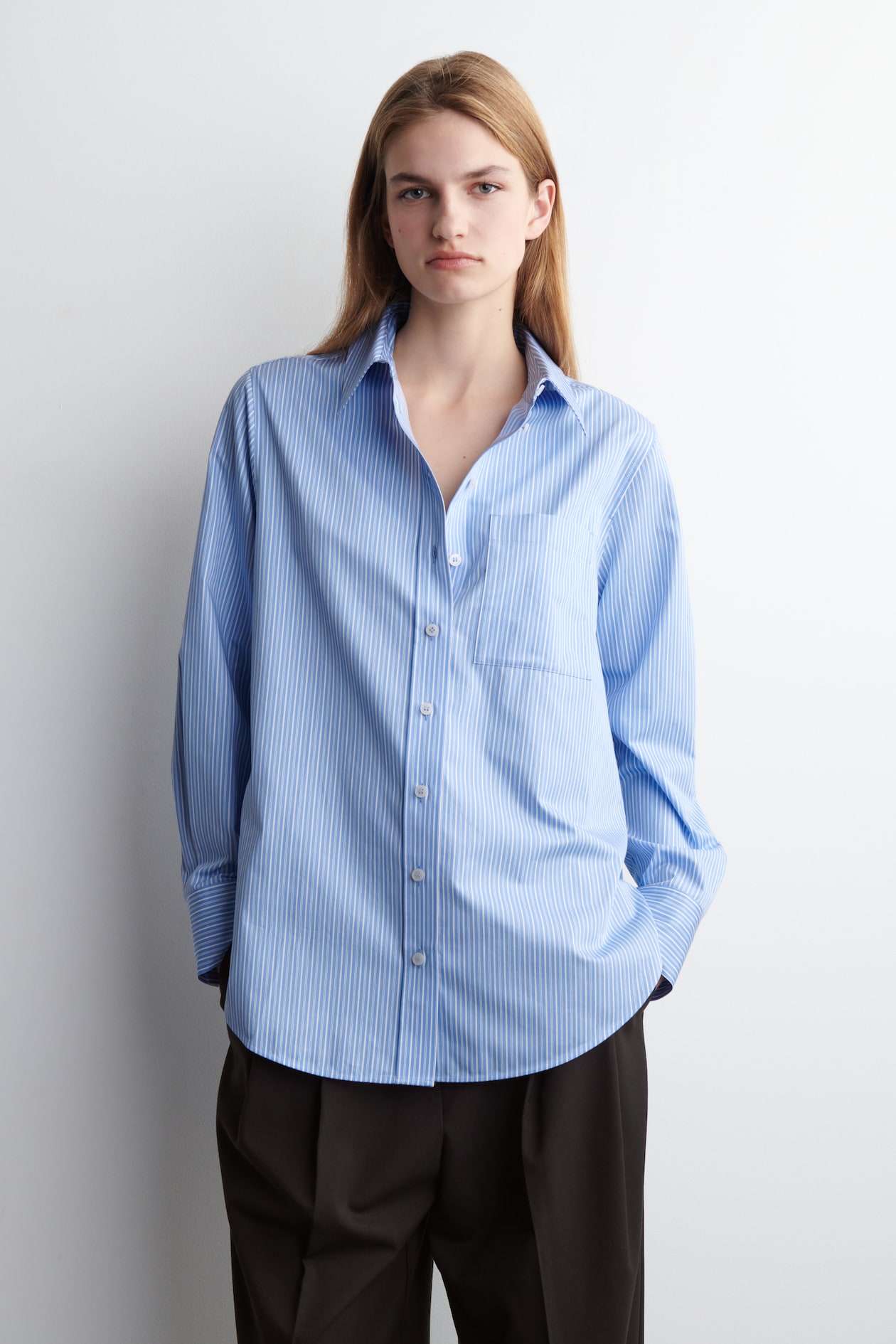 ELEGANTES HEMD AUS PIMA-BAUMWOLLE - BLAU/GESTREIFT - Ladies | H&M DE