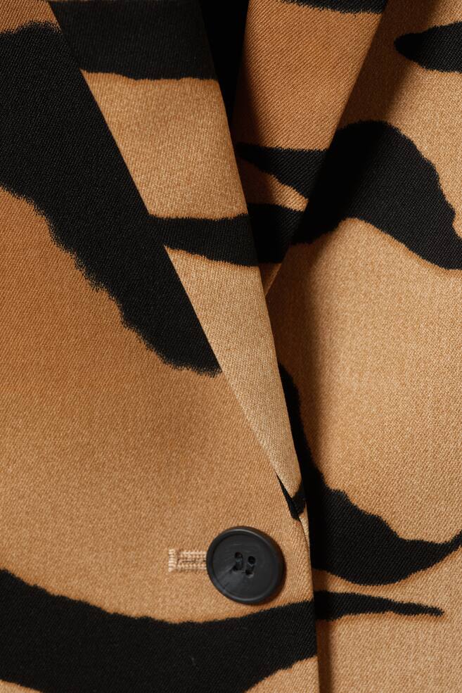 Blazer oversized tigrado com uma fila de botões - Tigrado - SENHORA | H ...