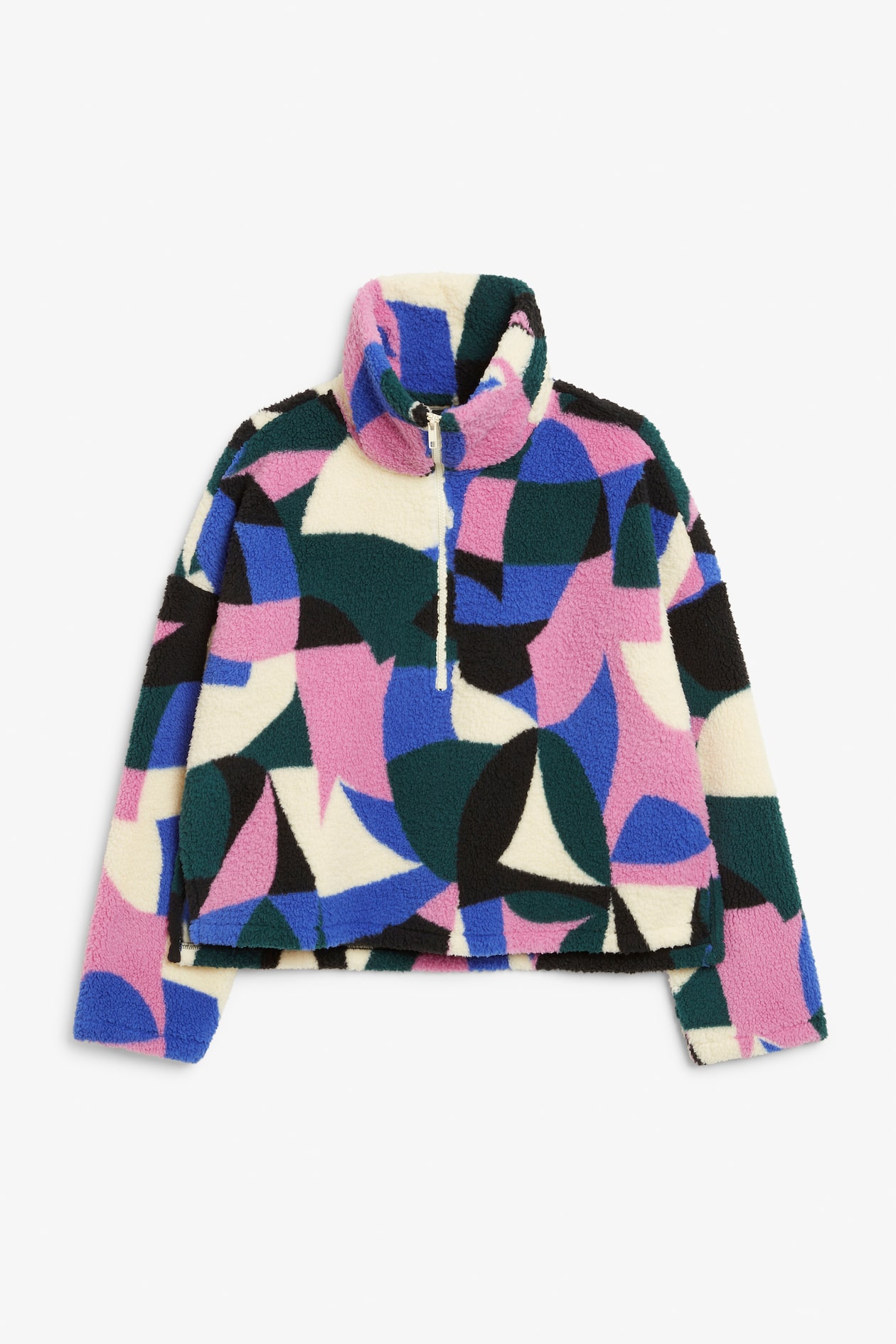 Faux fleece half-zip sweater - Multi-coloured - Ladies | H&M GB