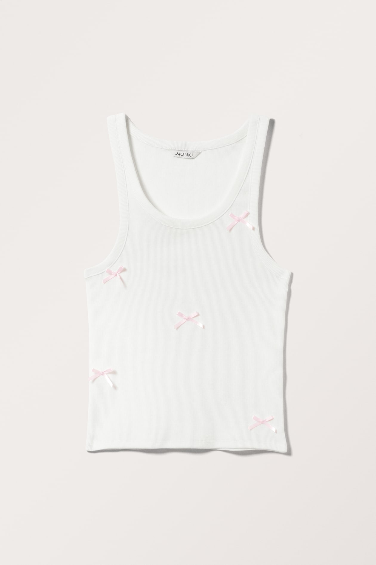 Sheer Bow Tank Top - White - Pink Bows - Ladies | H&M GB