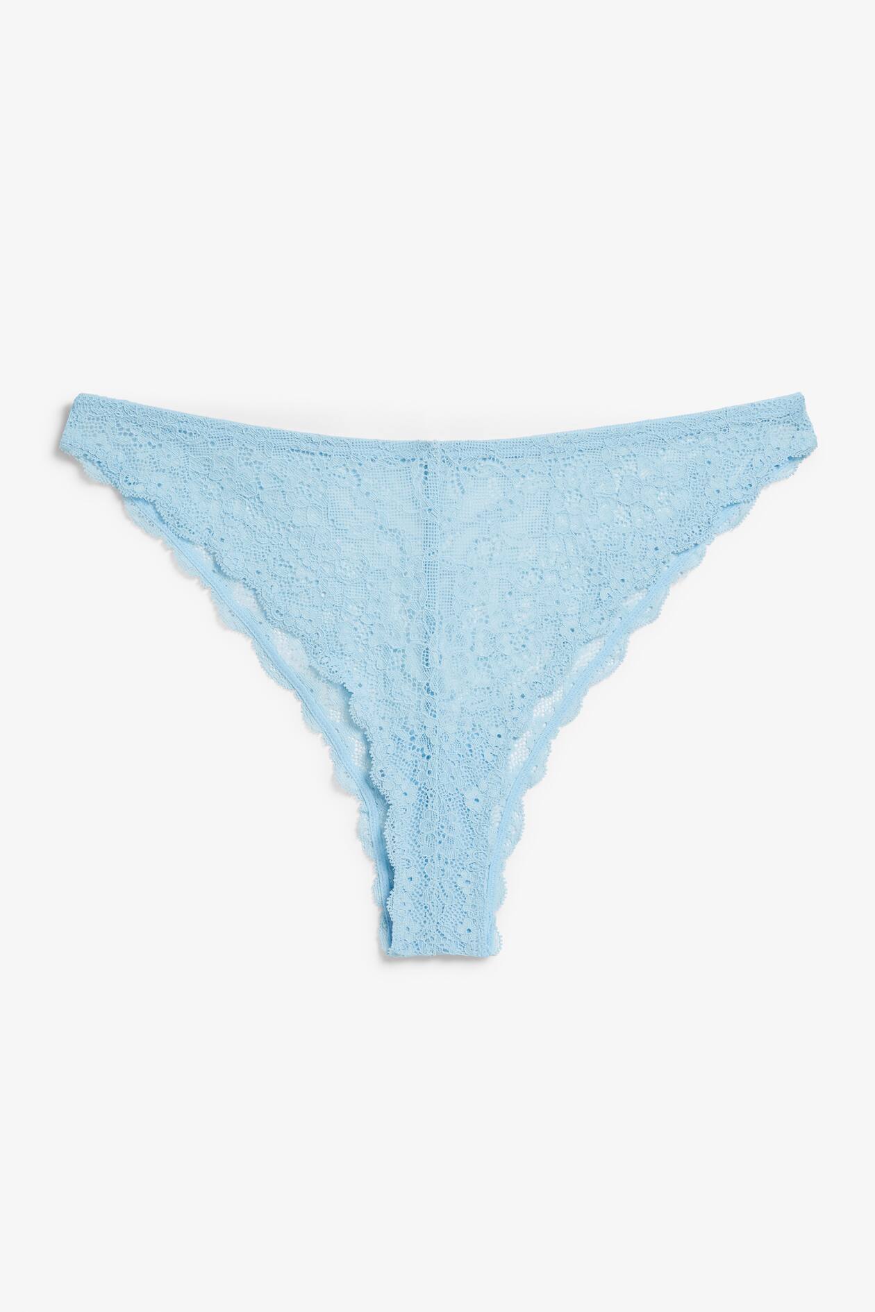 High-cut lace briefs - Regular waist - Light blue - Ladies | H&M GB