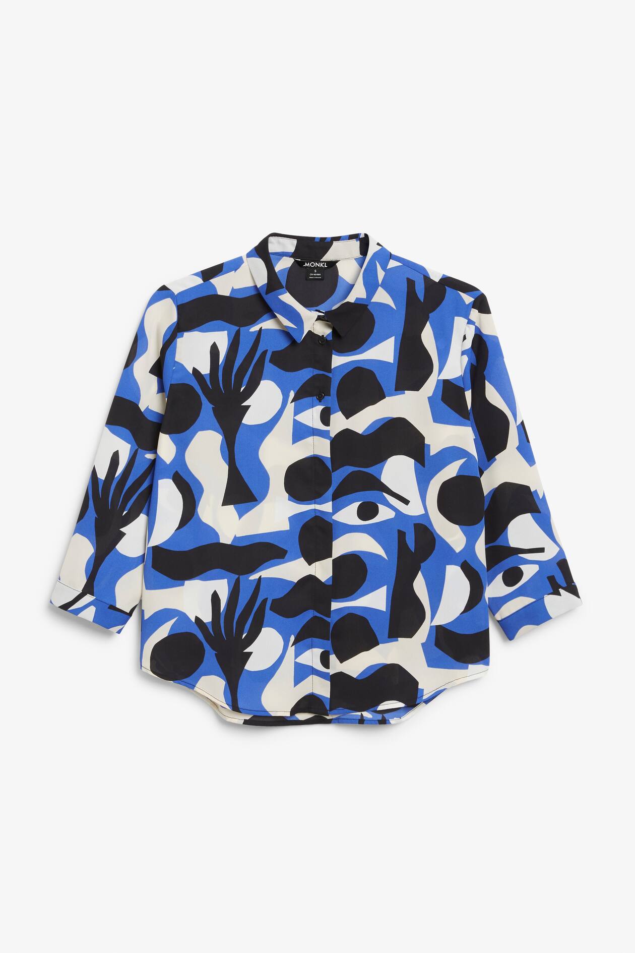 Flowy pleat back blouse - Trekvartlangt erme - Normal lengde - Cobalt ...