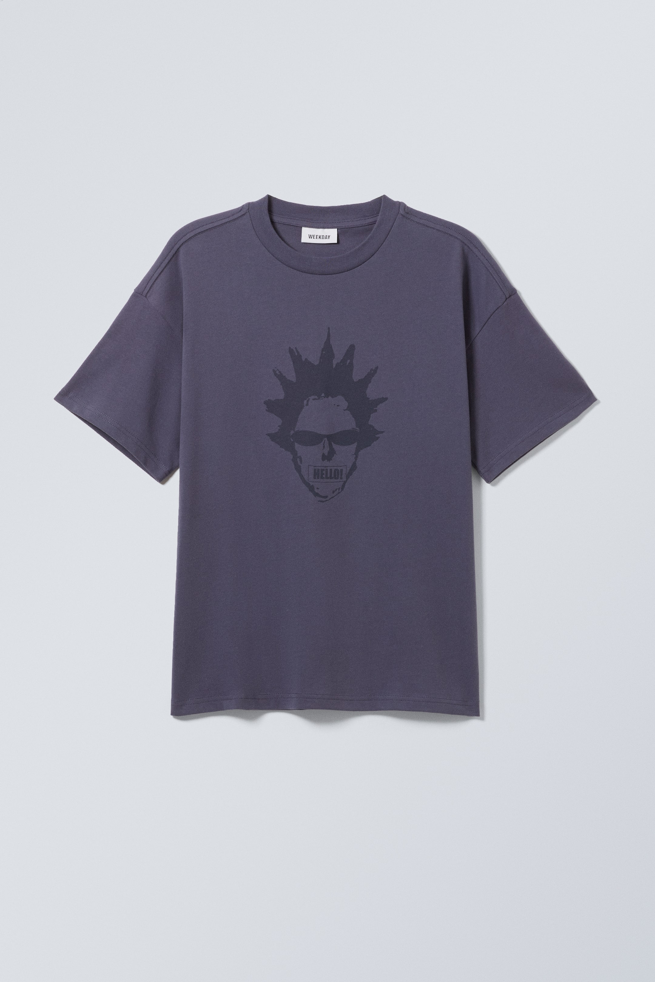 Great Boxy Printed Graphic Tee - Dark Purple - Hello Man - Men | H&M GB