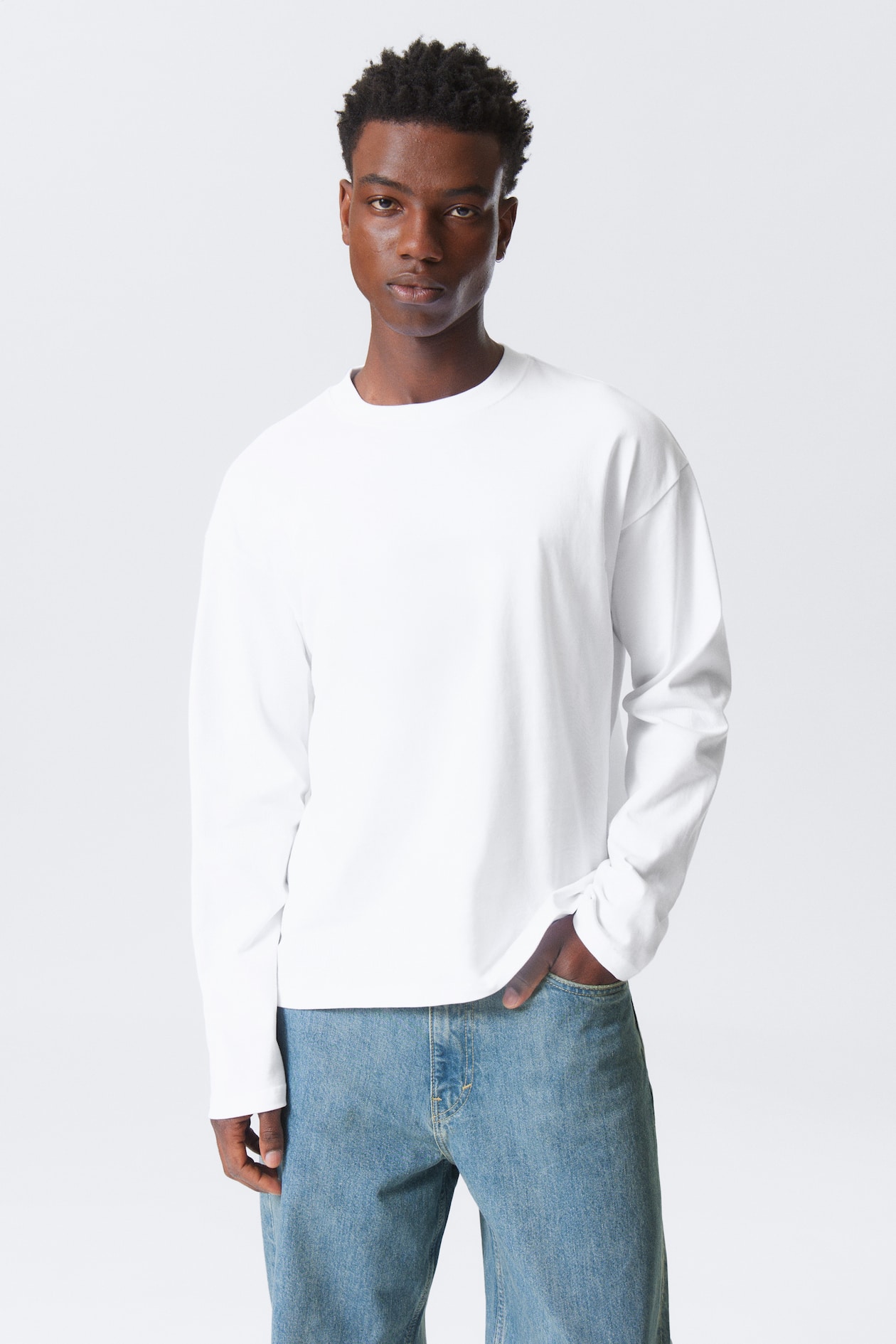 Great Boxy Long Sleeve T-shirt - White - Men | H&M GB