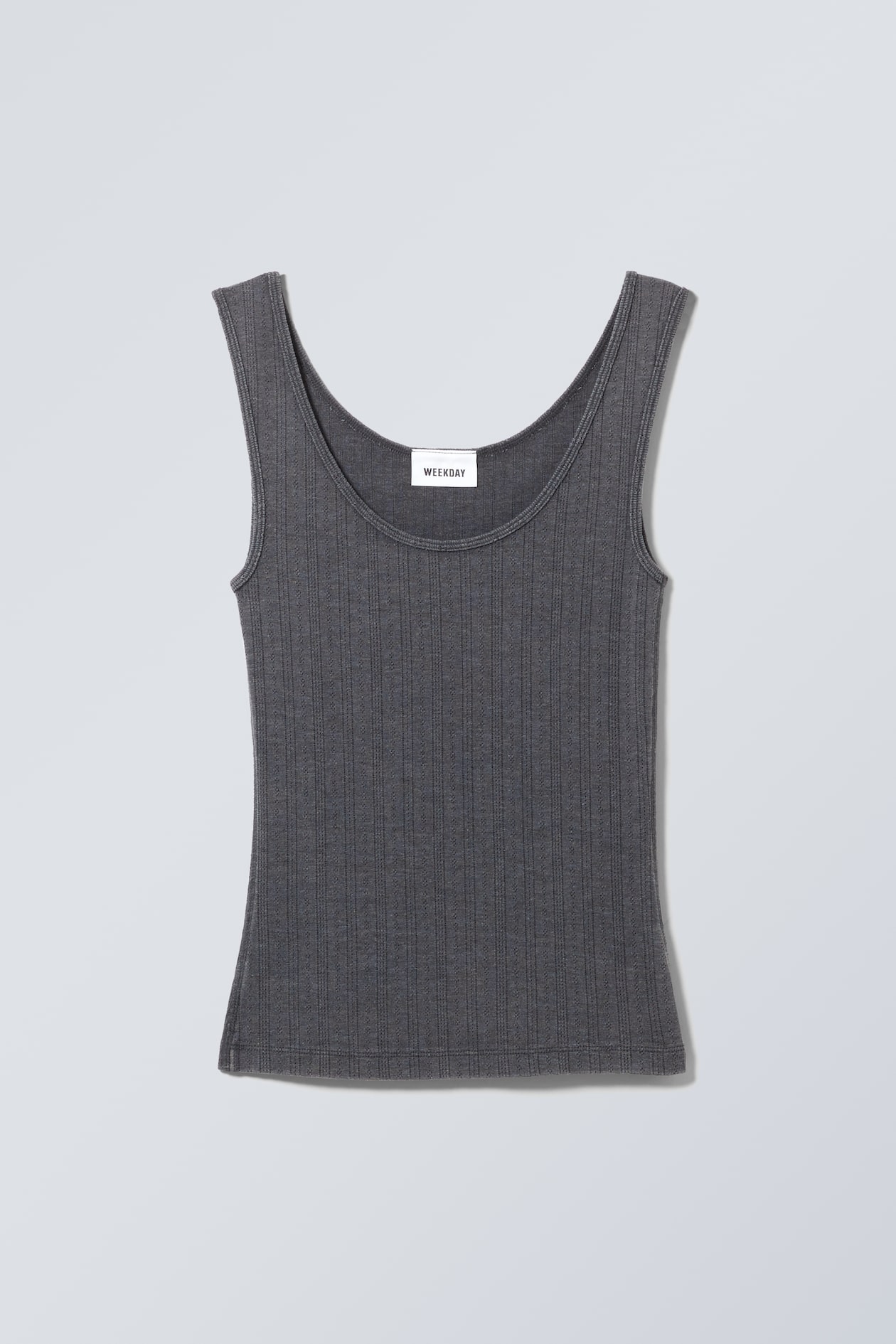 Fitted Pointelle Tank Top - Anthracite - Ladies | H&M GB