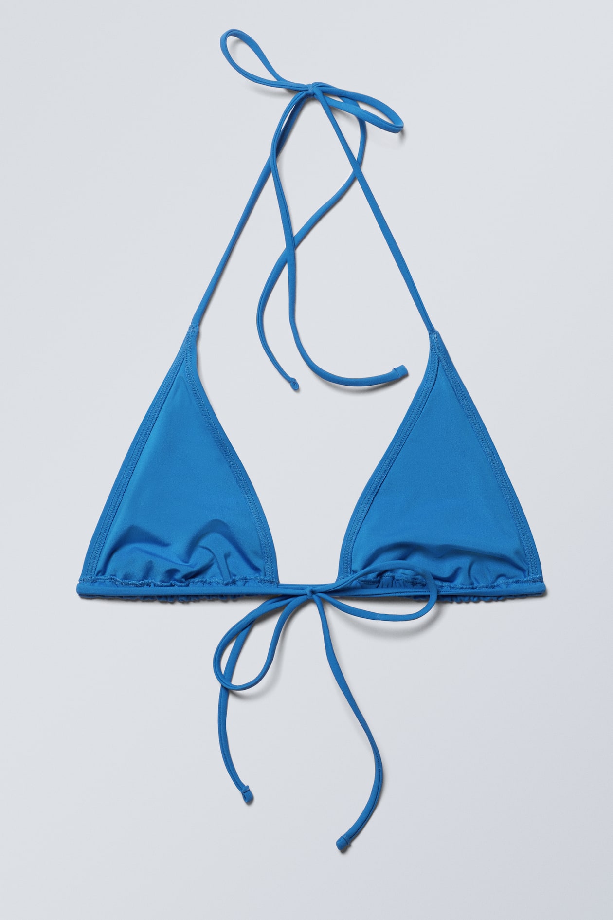 Strappy Triangle Bikini Top - Bright Blue - Ladies | H&M GB