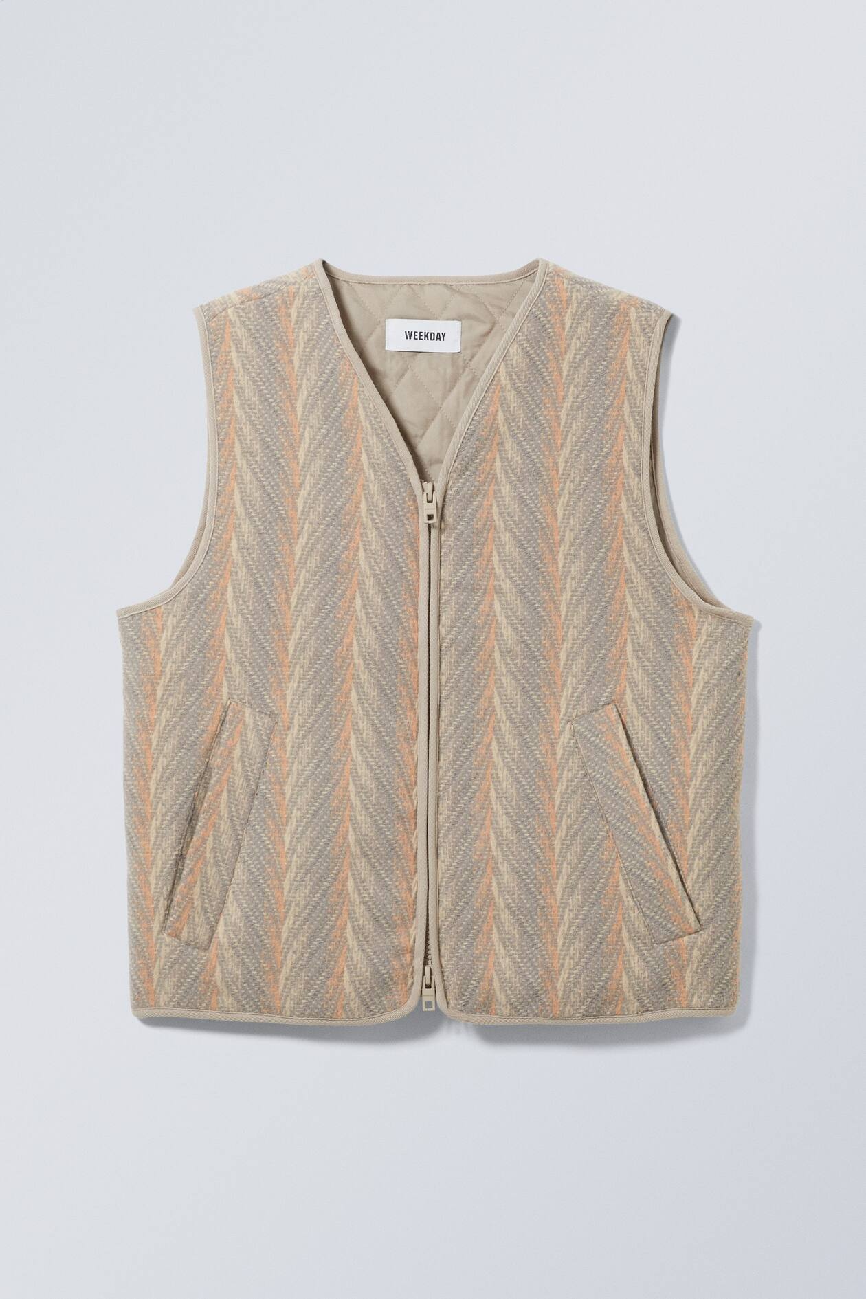 Antonio Quilted Vest - Dark Beige Wool - Men | H&M GB
