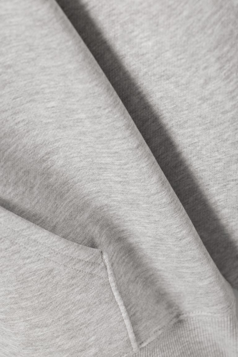 Oversized Heavyweight Hoodie - Long sleeve - Regular length - Light Grey Melange - Ladies | H&M GB