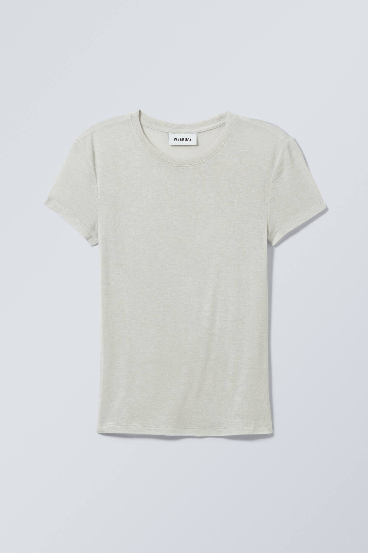 Soft Sheer Fitted T-shirt - Dusty Mole - Ladies | H&M GB