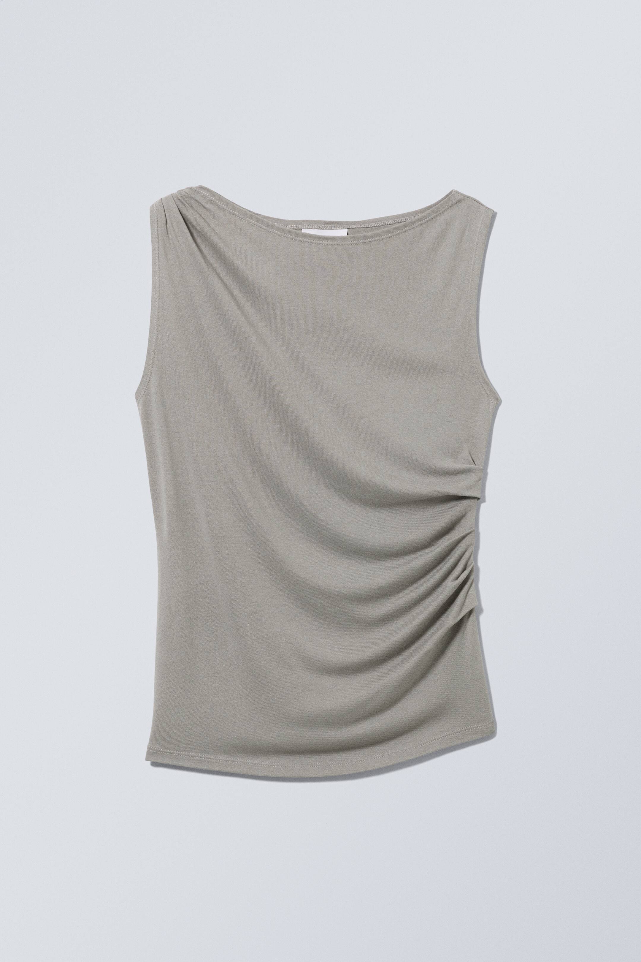 Joan Drape Top - Dusty Grey - Ladies | H&M GB