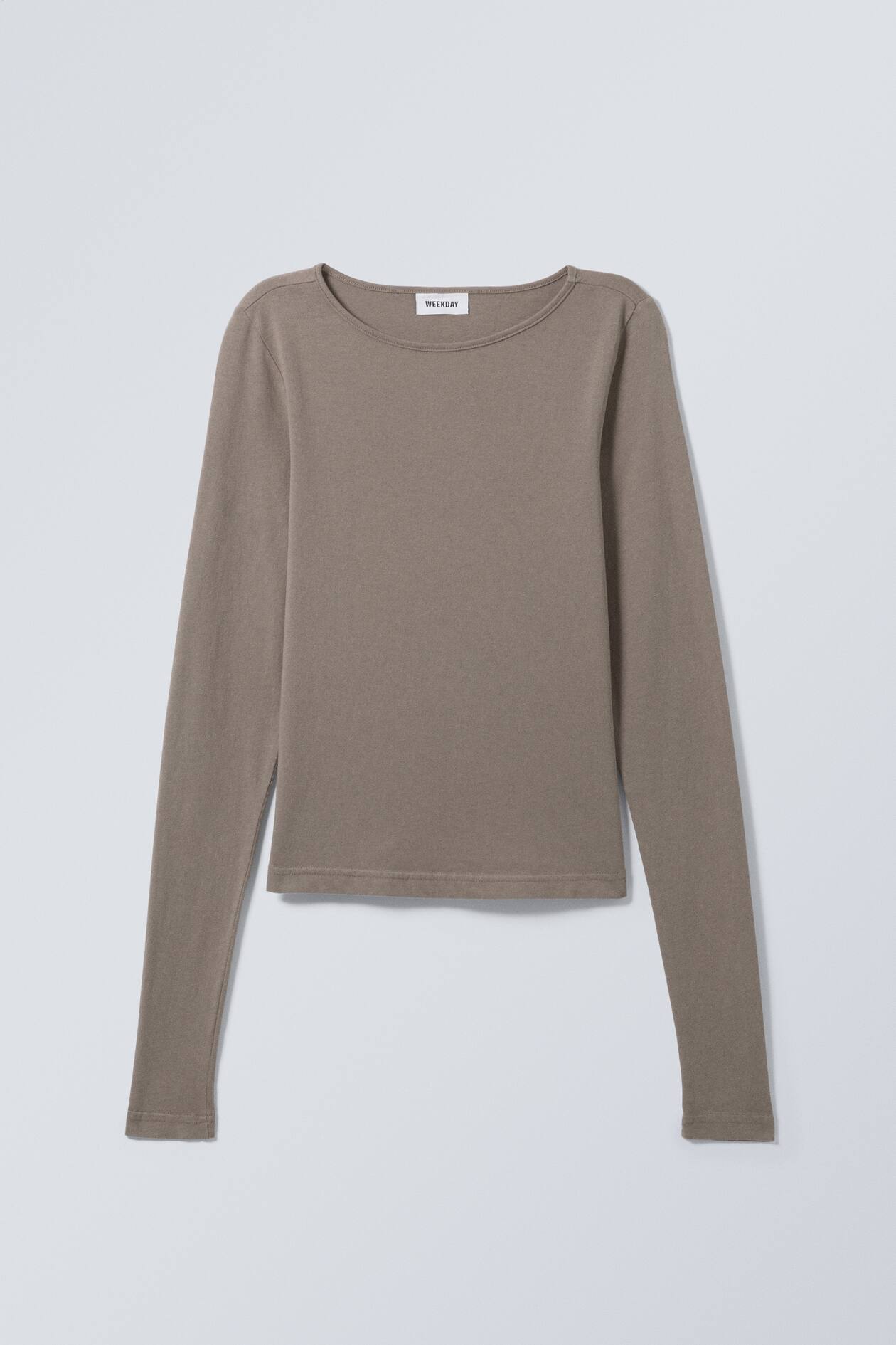 Hannah vasket langermet topp - Vasket grå - DAME | H&M NO