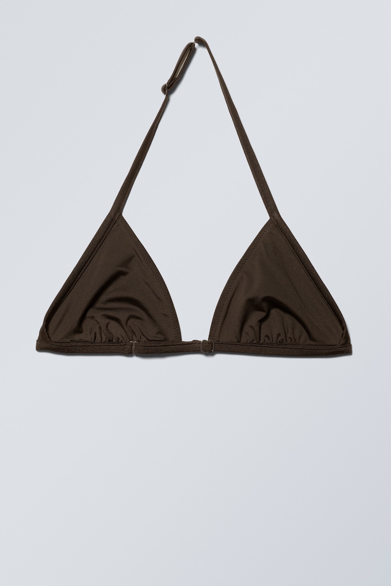 Halter Scoop Neck Triangle Bikini Top - Dark Brown - Ladies | H&M GB