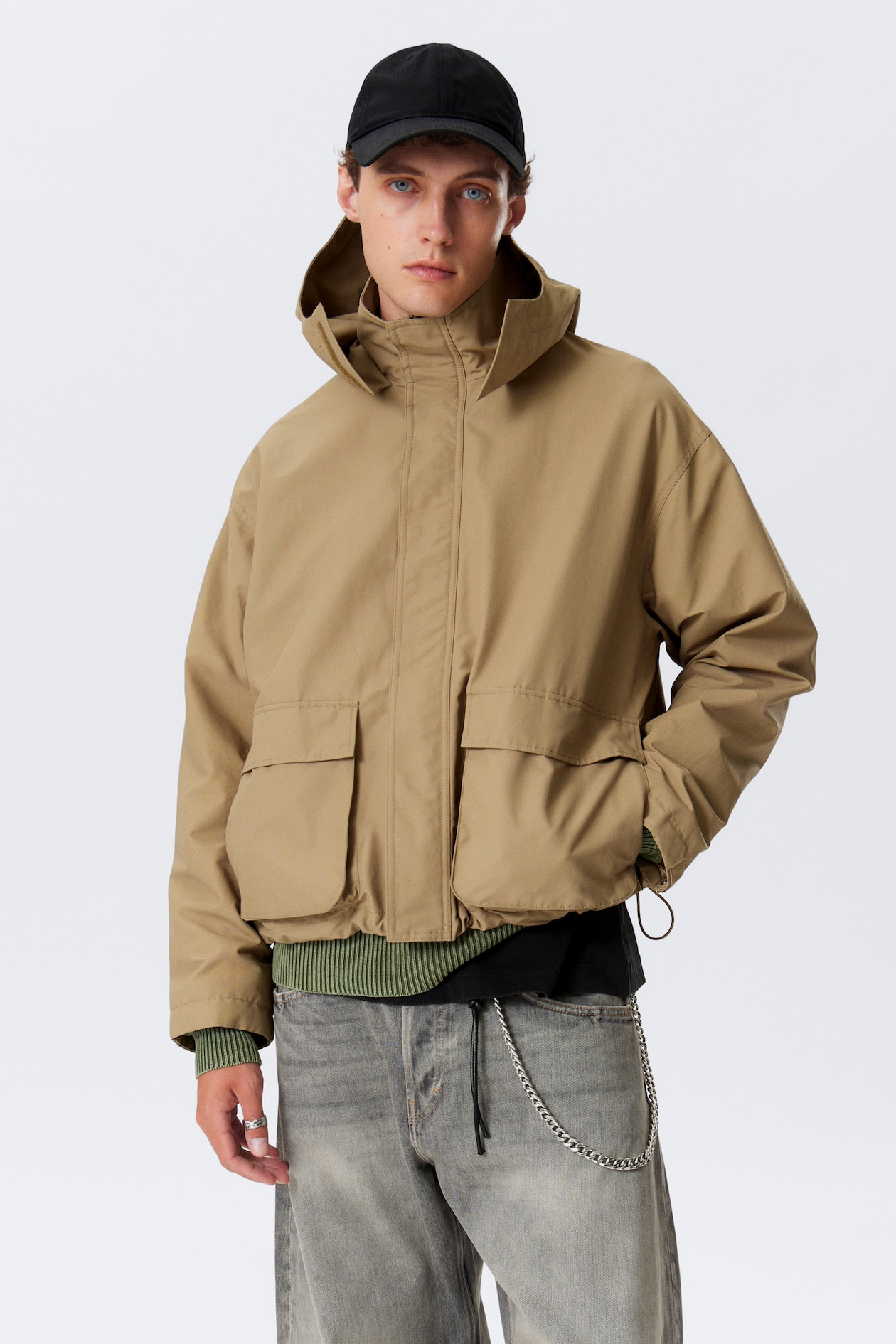 Locker geschnittene Kapuzenjacke - Dunkelbeige - Men | H&M DE