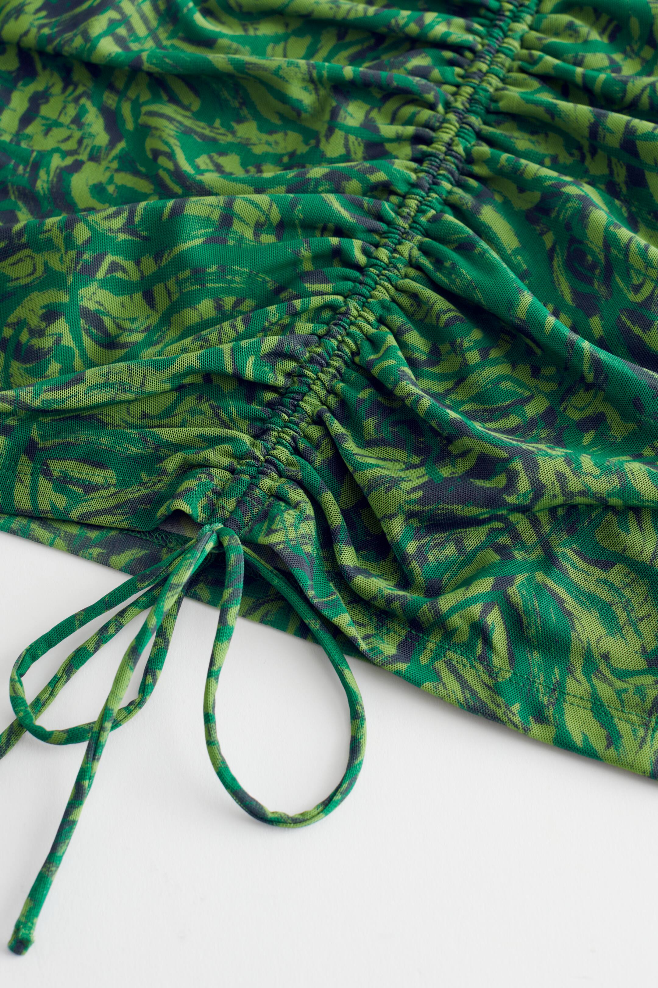 Fitted Drawstring Top - Green - Ladies | H&M GB