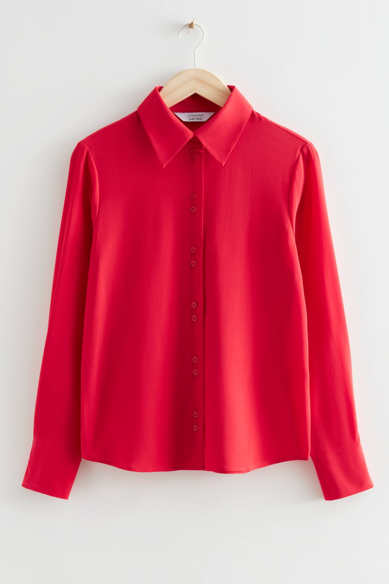 Mulberry Silk Buttoned Blouse - Red - Ladies | H&M GB