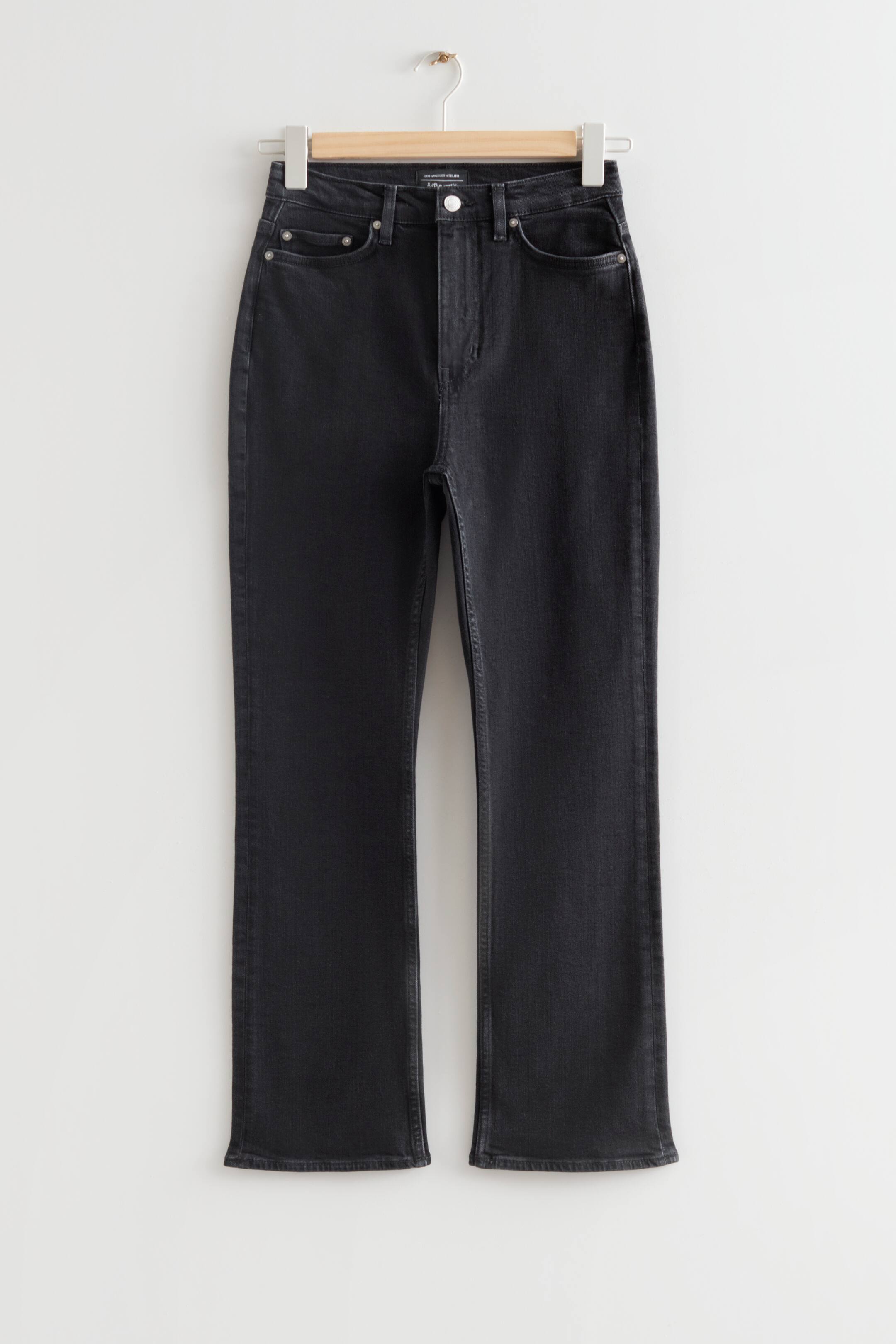 Cropped jeans med svaj - Sort - DAME | H&M DK