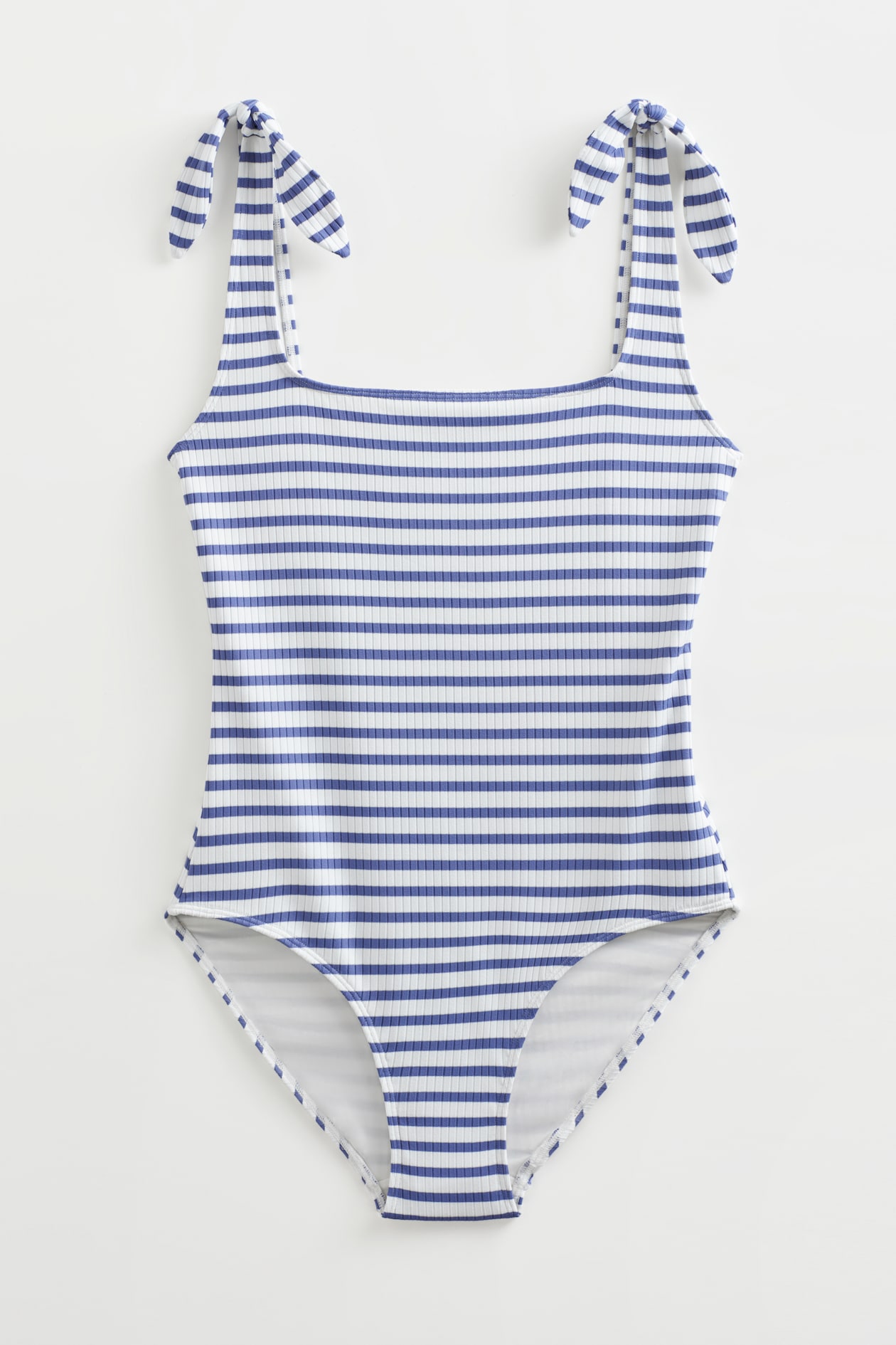 Gestreifter Badeanzug - Ärmellos - Blau/Weiß gestreift - Ladies | H&M AT