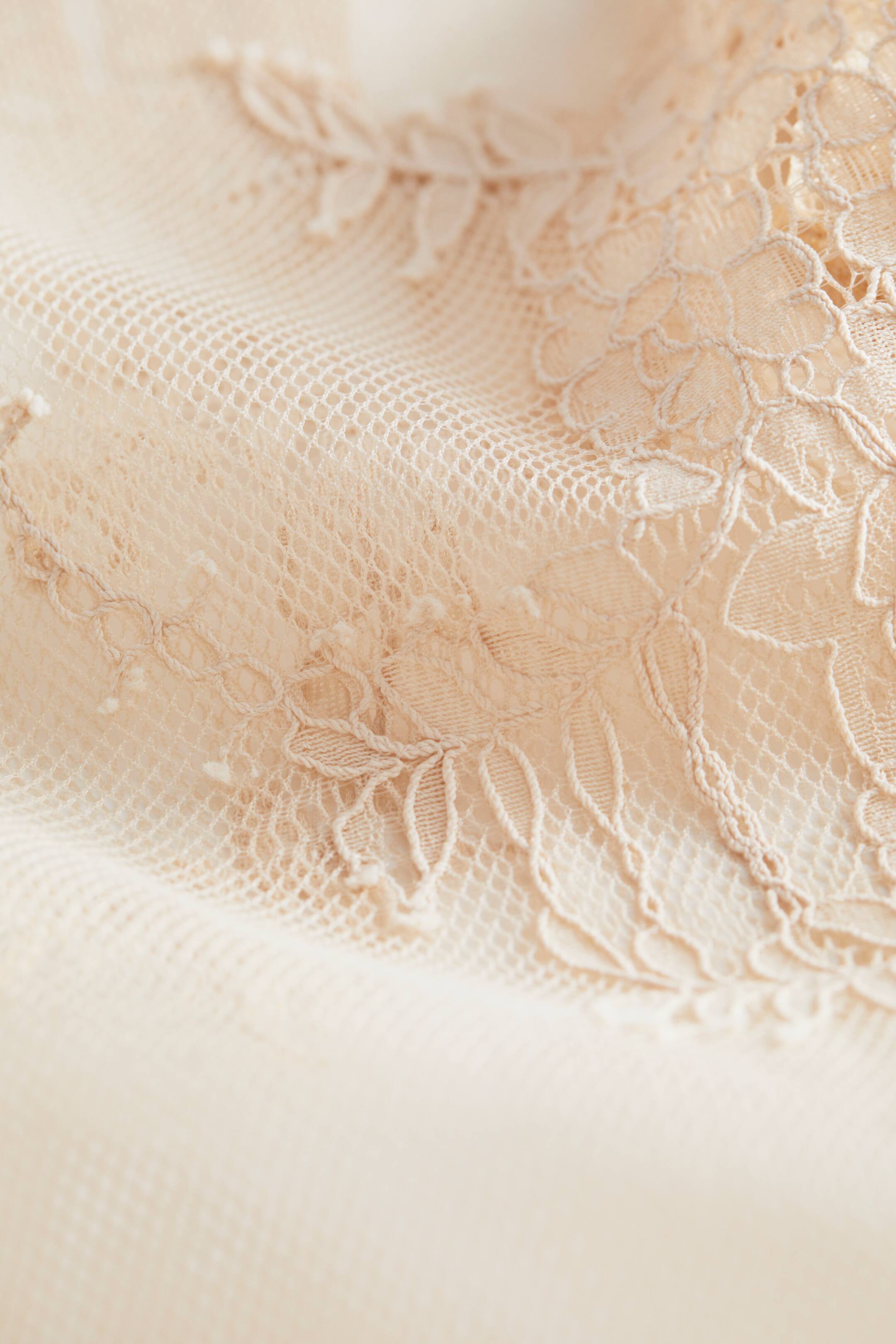 Sheer Lace Top - Beige - Ladies | H&M GB