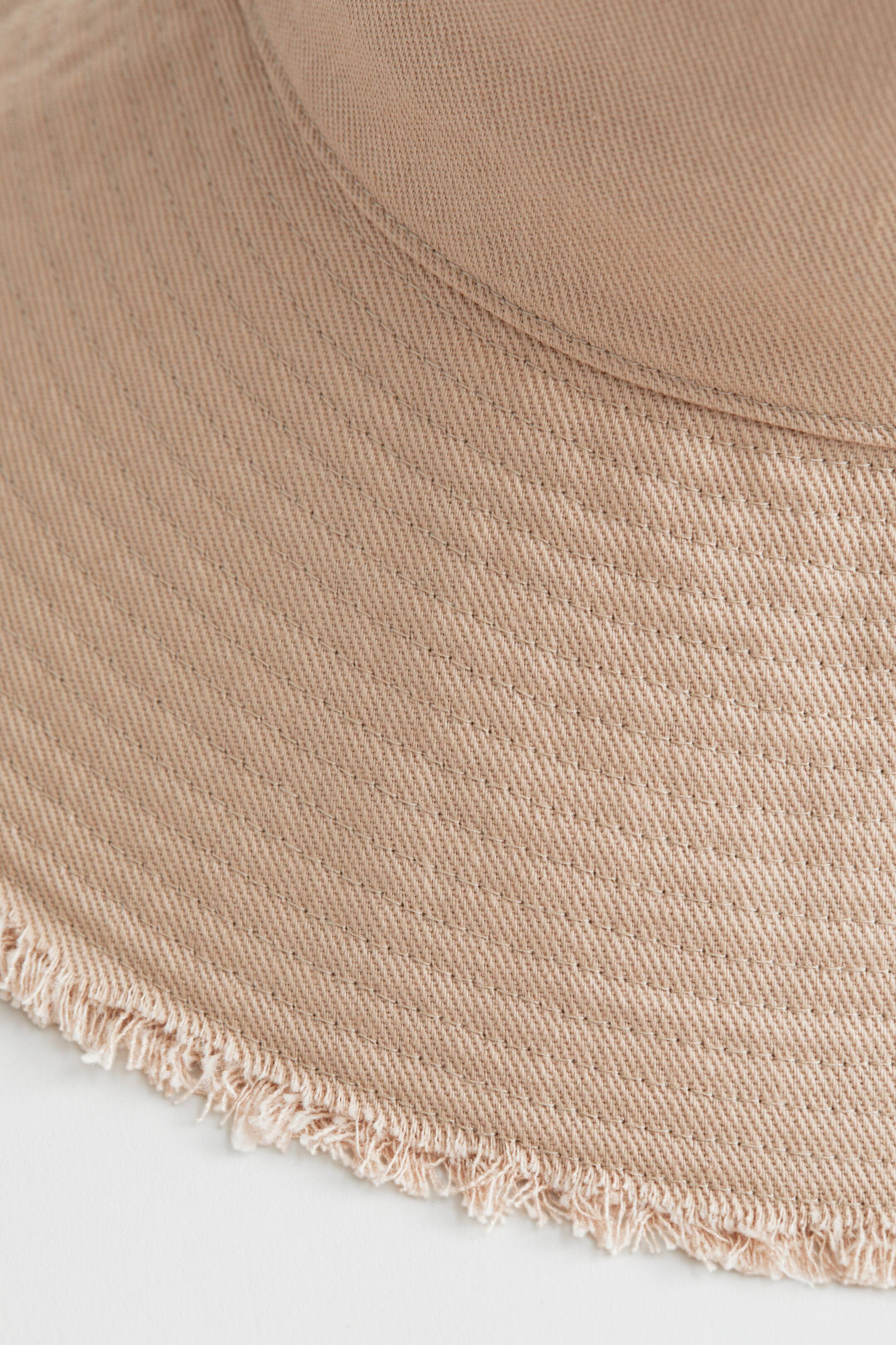 Raw Edge Cotton Bucket Hat - Beige - Ladies | H&M GB