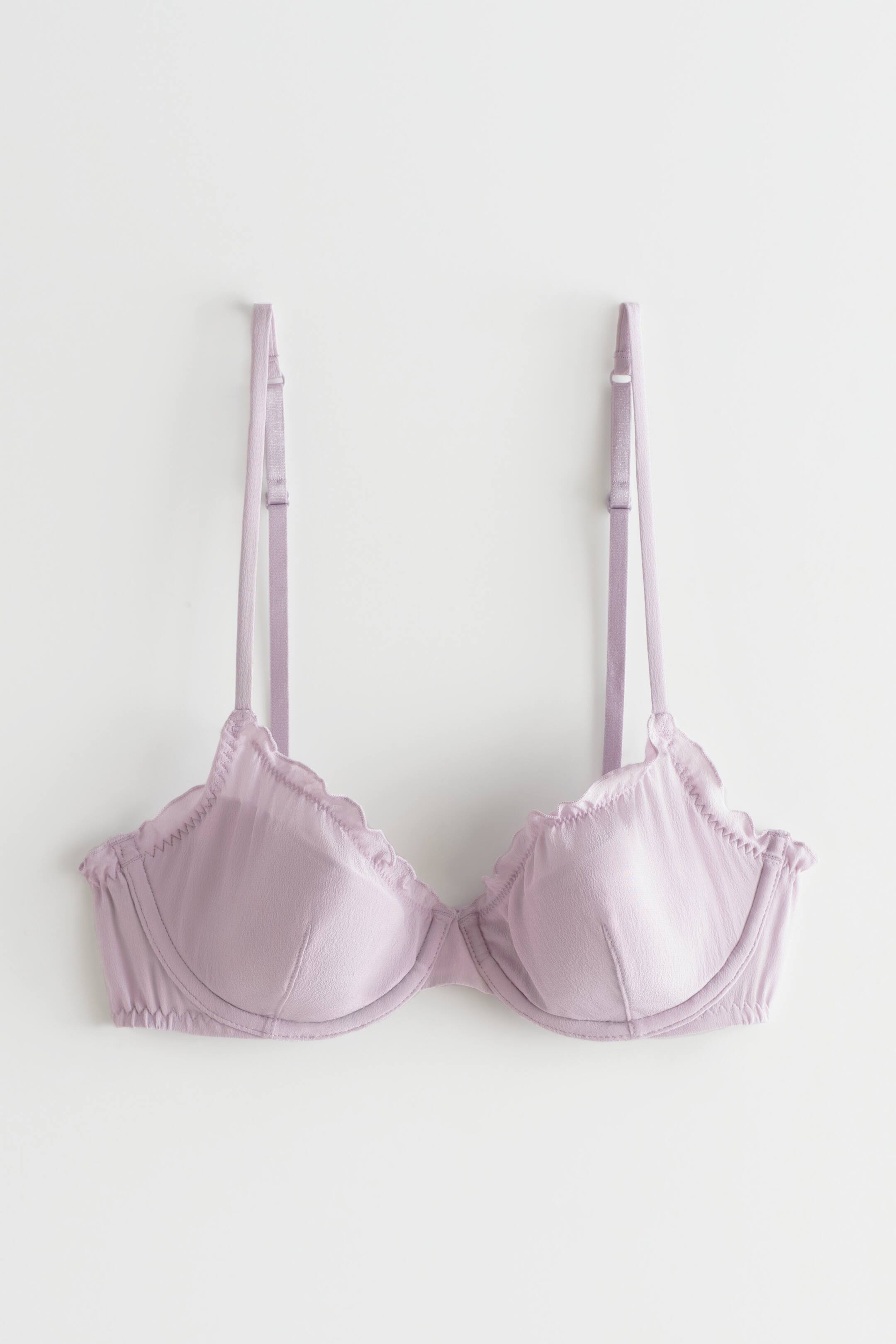 Padded Mulberry Silk Bra - Lilac - Ladies | H&M GB