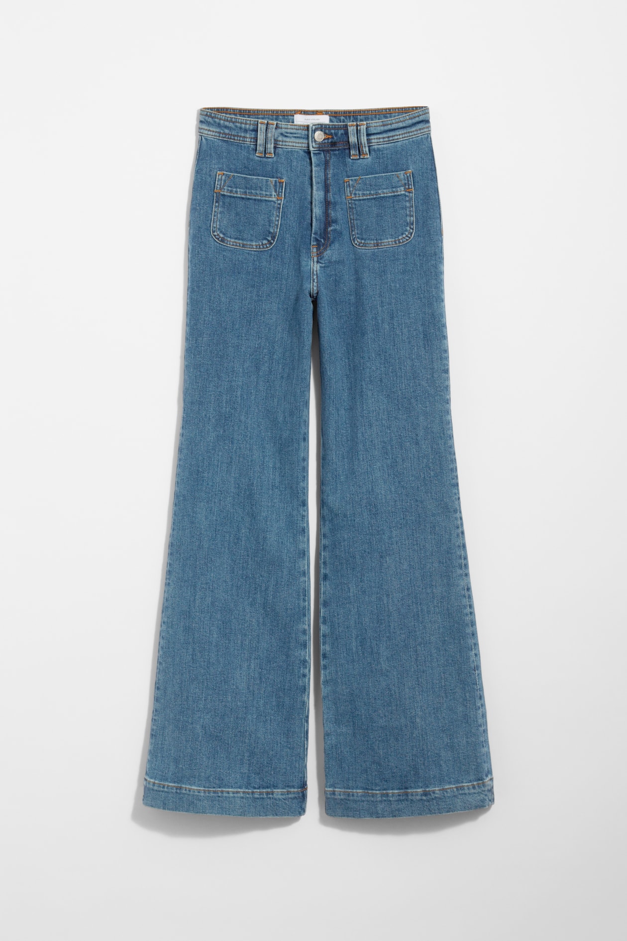 Jeans med sleng og høyt liv - Mellomblå - DAME | H&M NO
